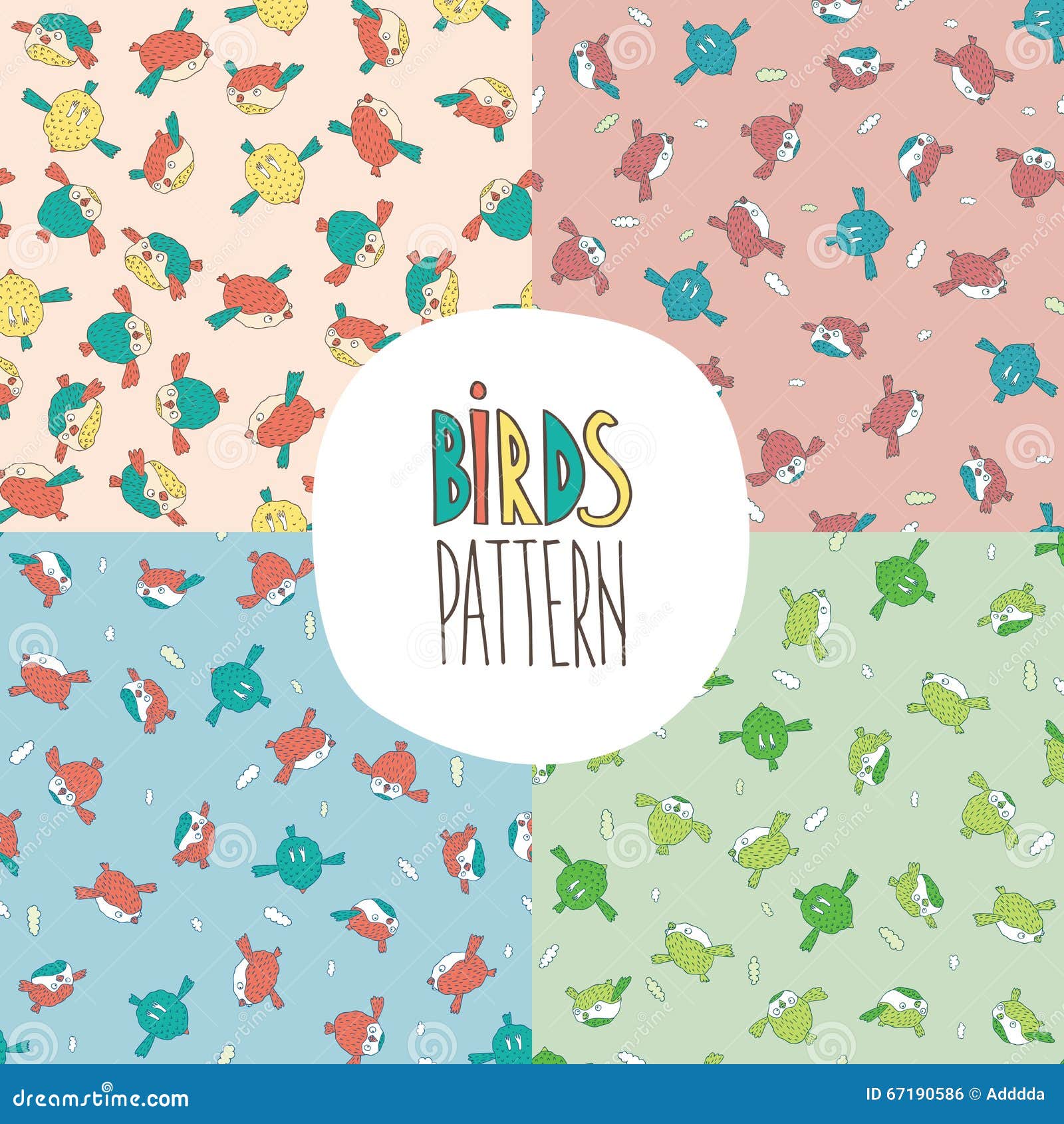 Set Of Patterns With Birds Vector Illustration | CartoonDealer.com ...