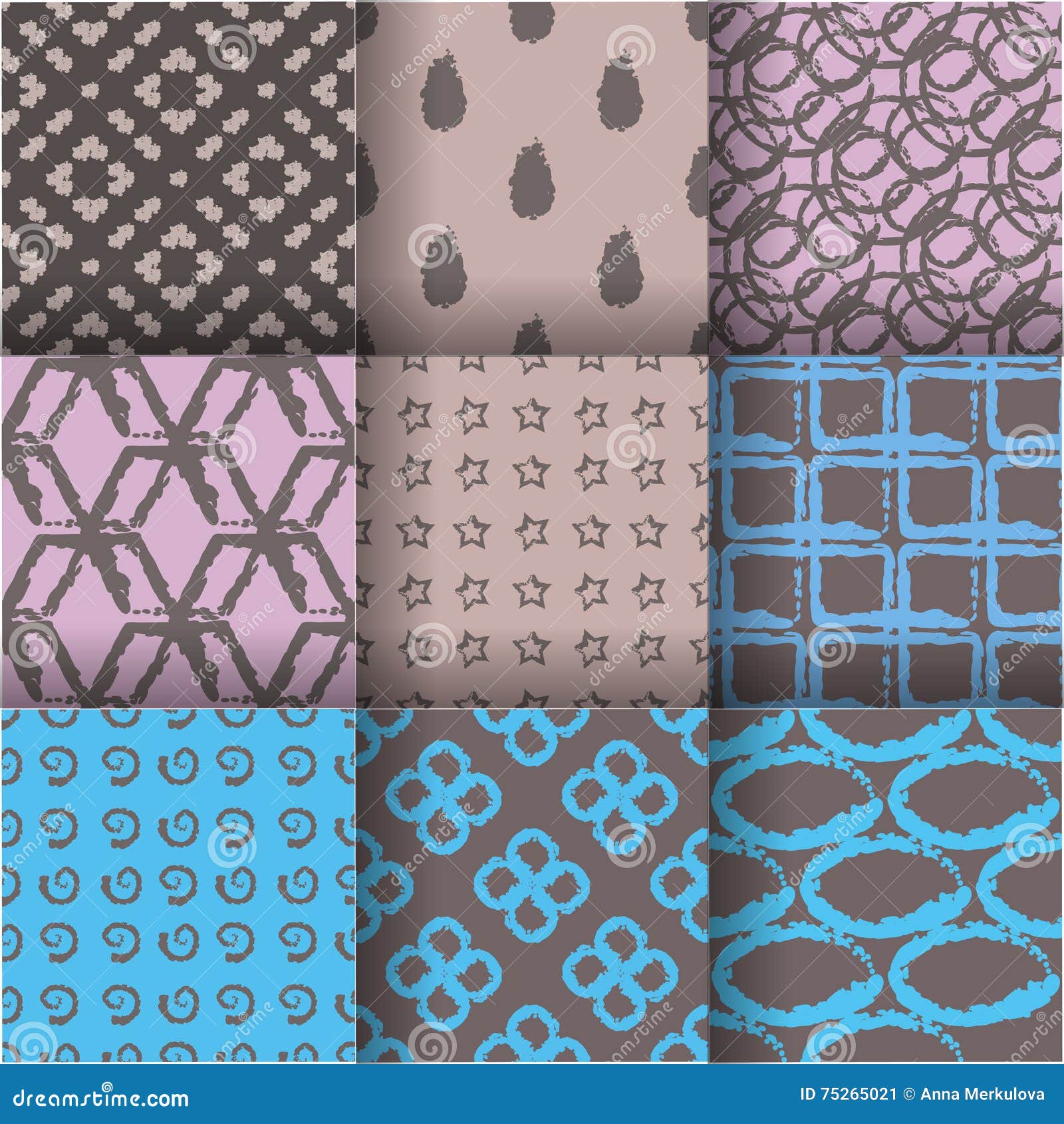 Set of 9 patterns stock vector. Illustration of element - 75265021