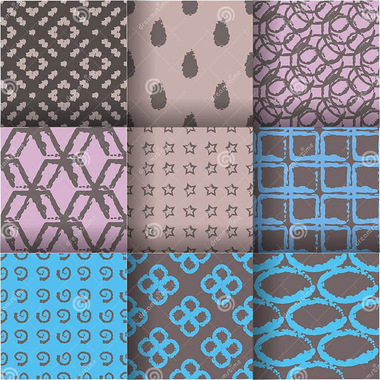 Set of 9 patterns stock vector. Illustration of element - 75265021