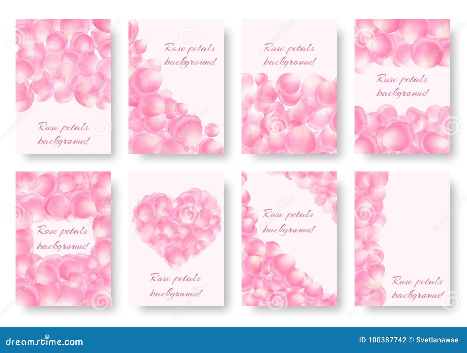 Set of Patterns with Falling Petals Stock Vector - Illustration of cute ...