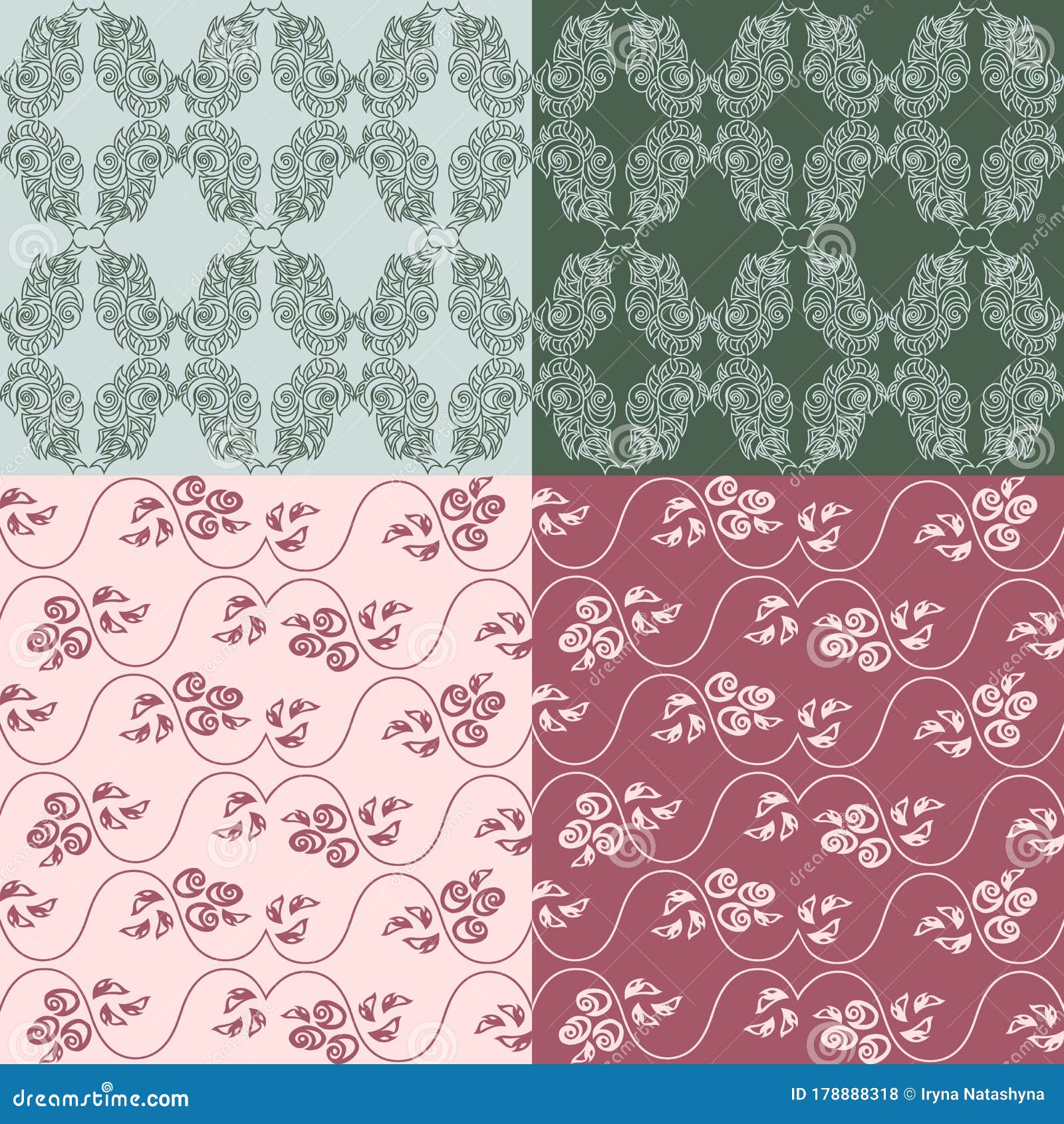 Set of Patterns for Filling. Seamless Texture Stock Vector ...