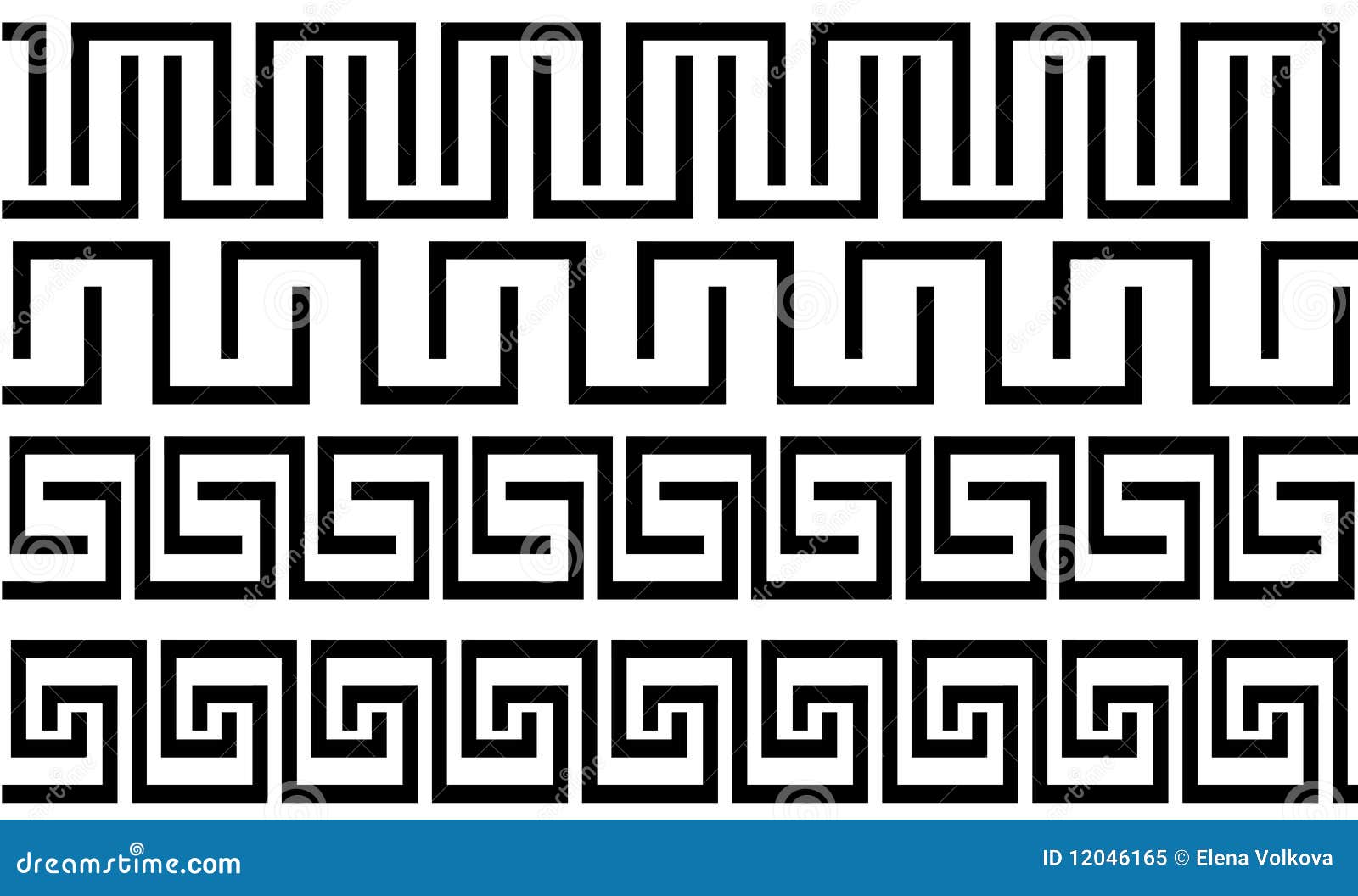 Set of Patterns in the Greek Style Stock Vector - Illustration of ...