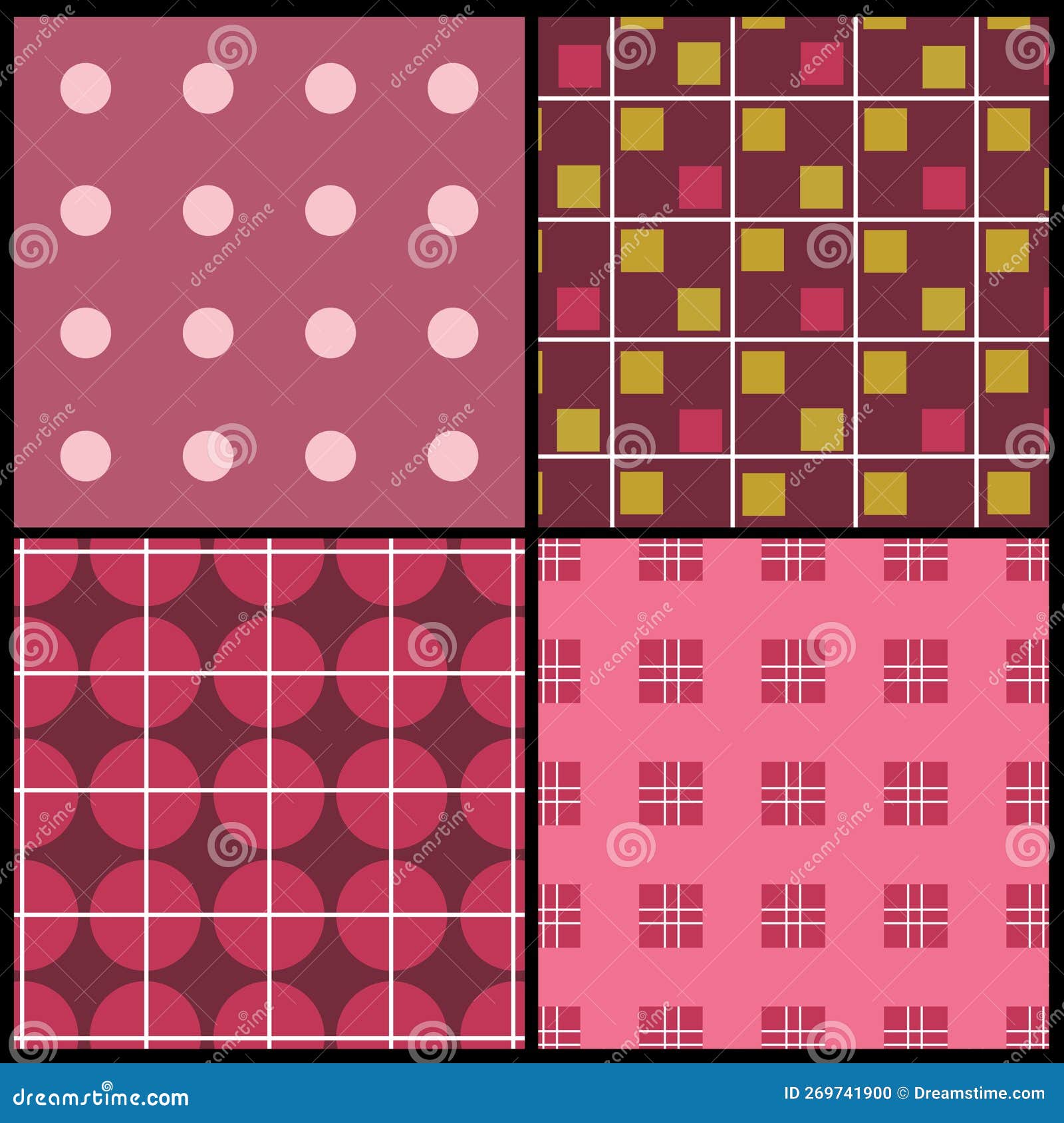 Set of Four Purple Patterns Stock Vector - Illustration of colorful ...