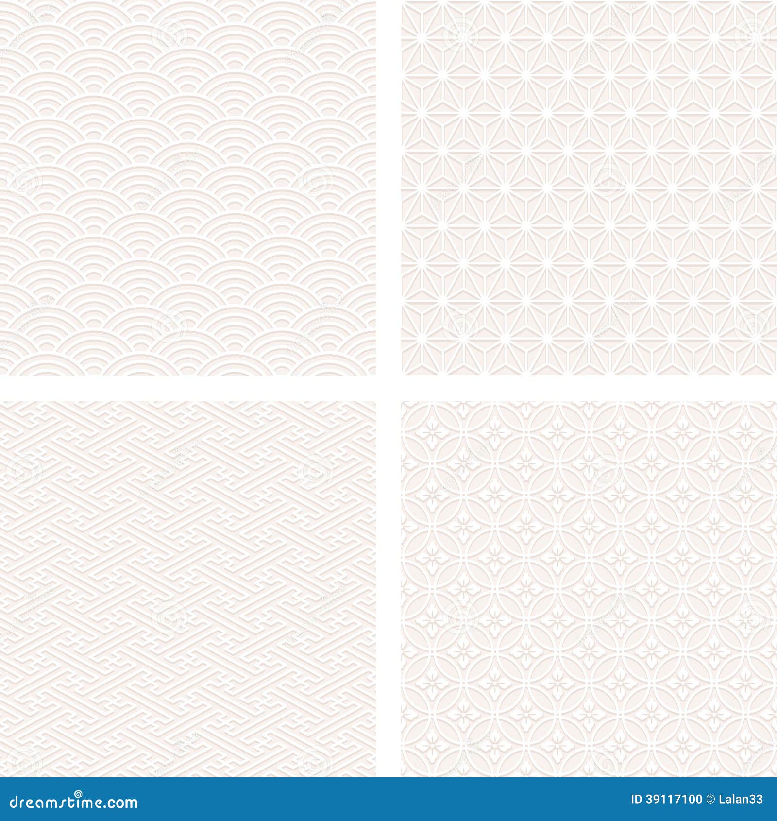 Set of Patterns with Japanese Traditional Design. Stock Vector ...