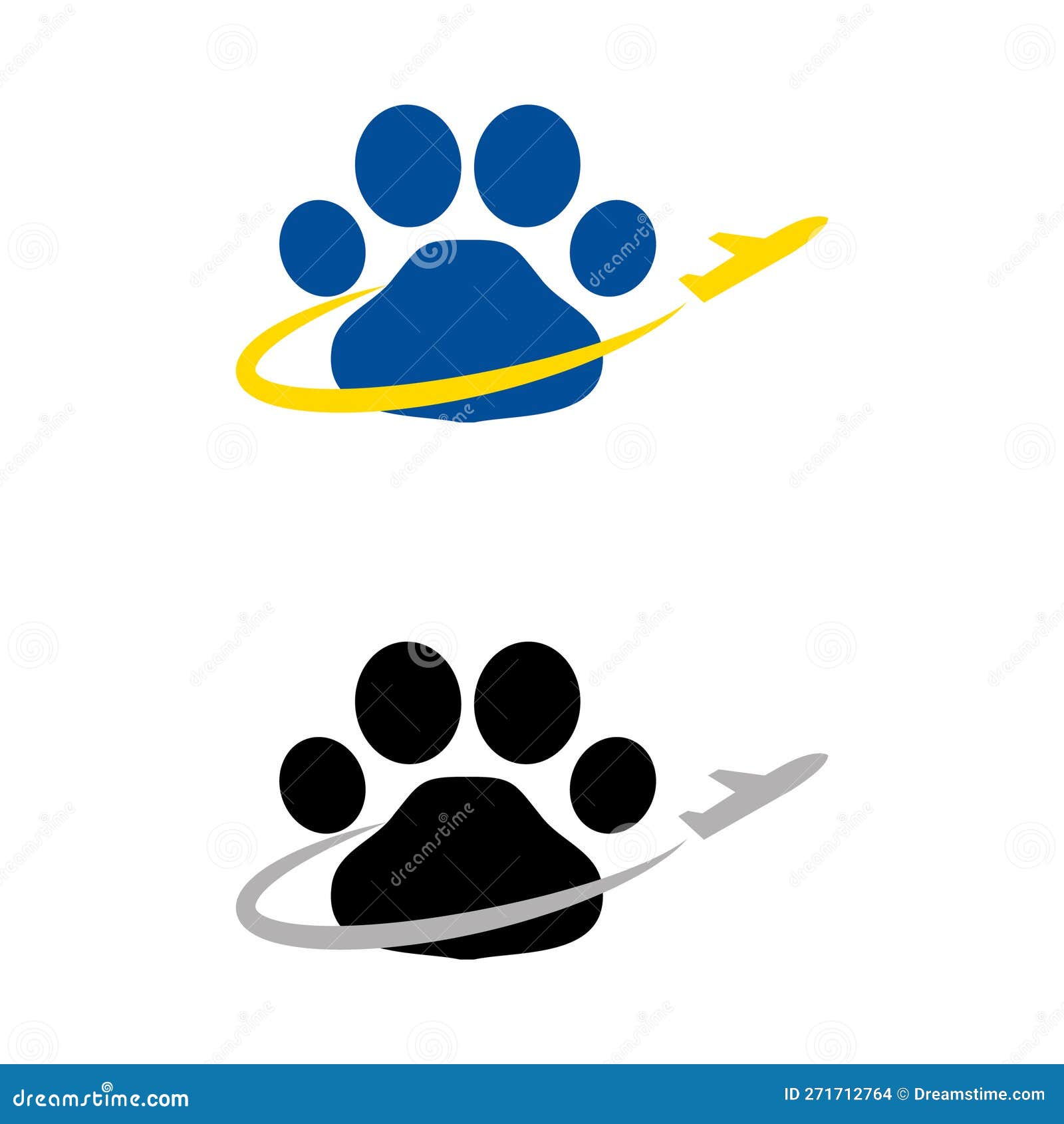 Paws 3 stock vector. Illustration of yellow, blue, animal - 271712764