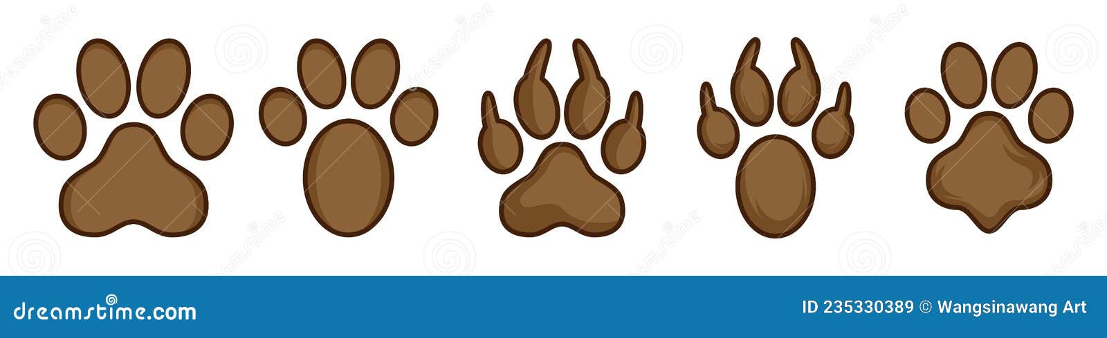 Set Paw Track Vector Illustration Stock Vector - Illustration of walk ...