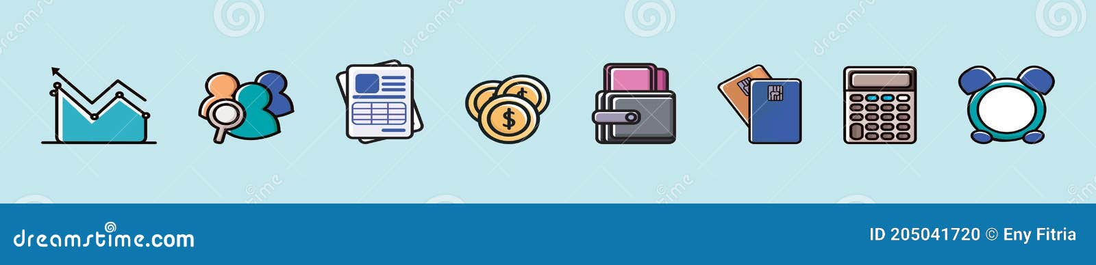Set of Payroll Cartoon Icon Design Template with Various Models. Vector ...