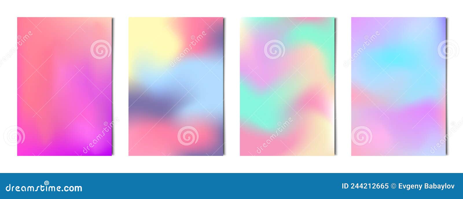 Set of 4 Pcs Abstract Light Gradient Backgrounds, Templates for ...