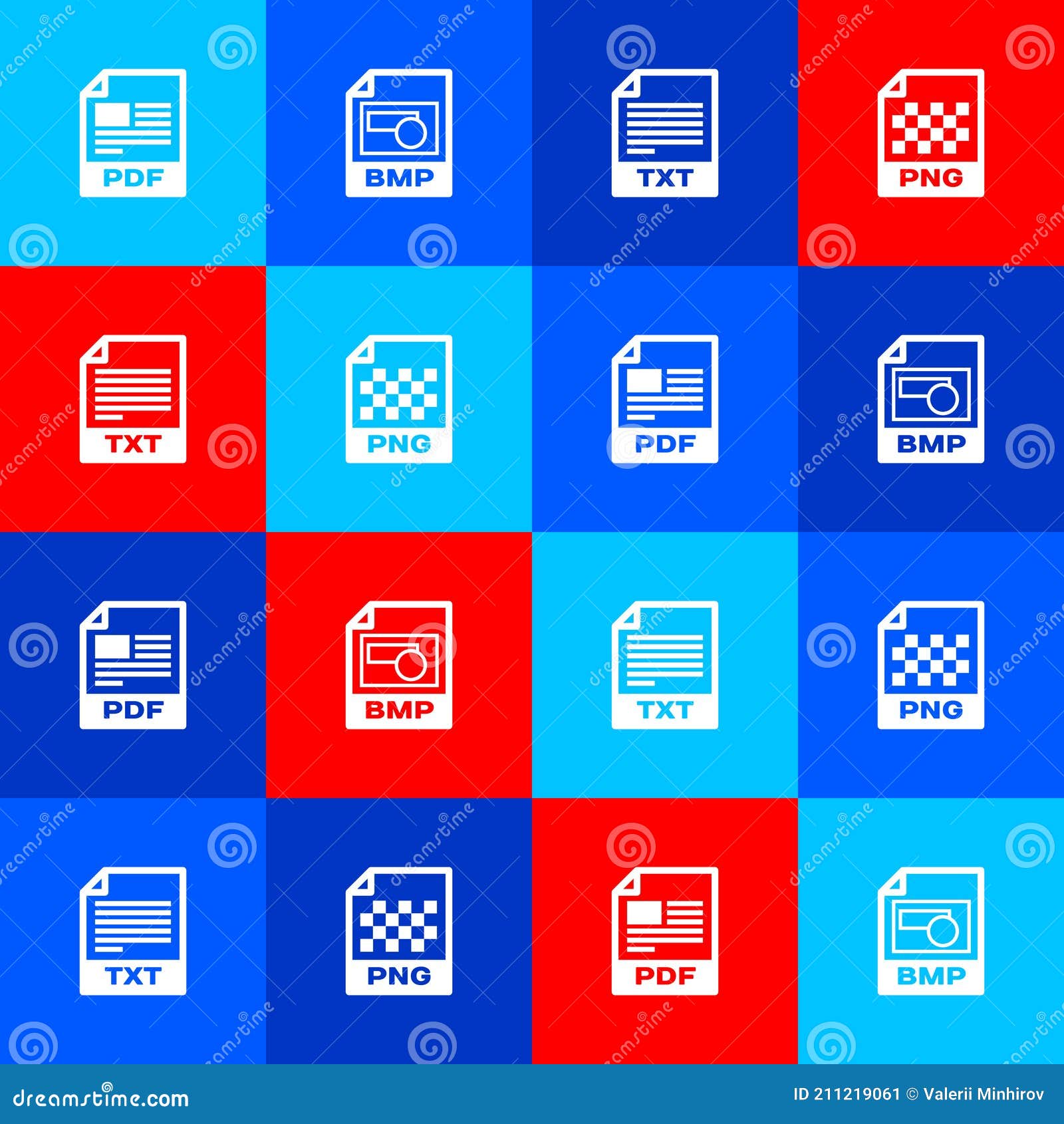 Set PDF File Document, BMP, TXT and PNG Icon. Vector Stock Vector ...