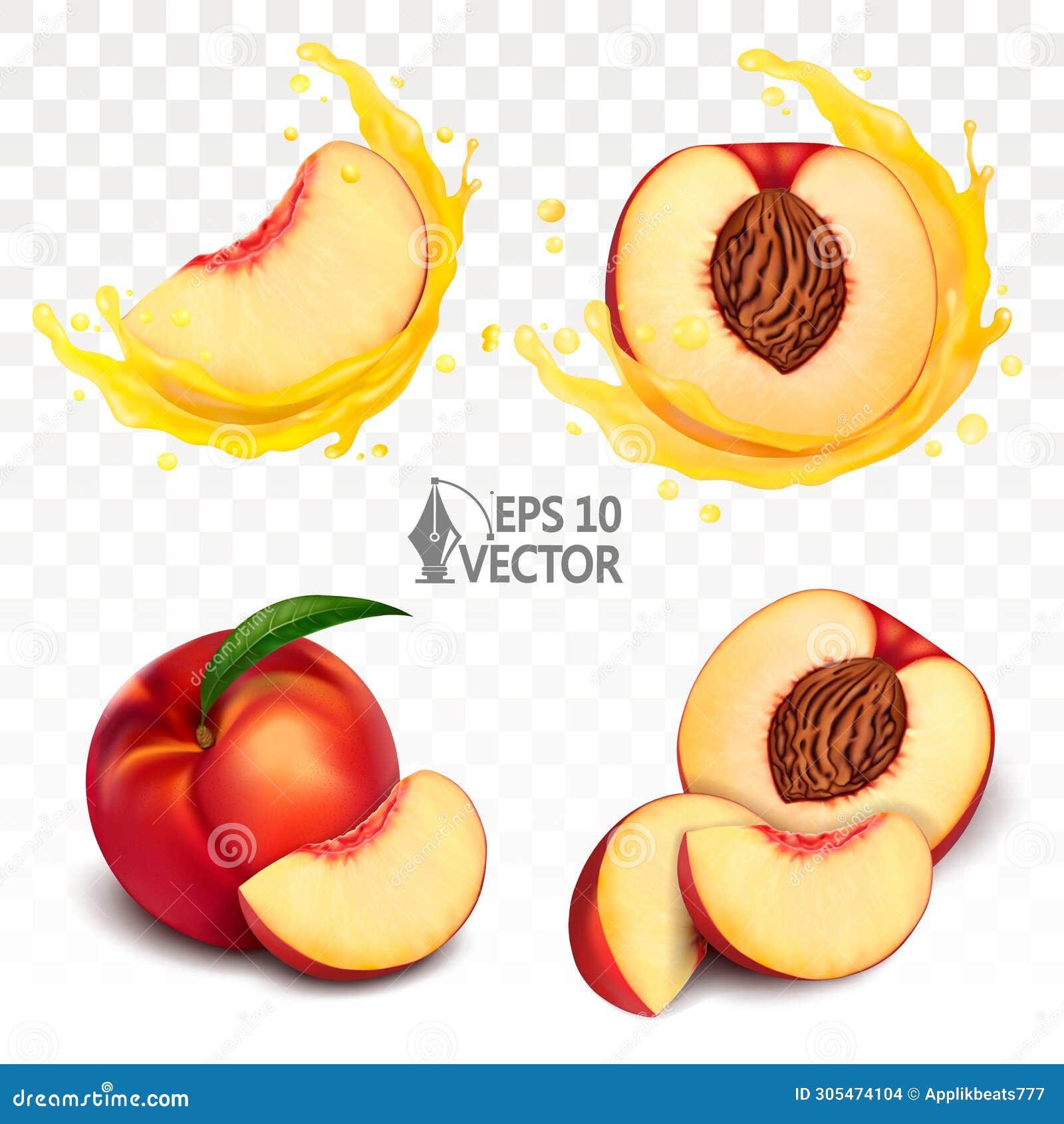 Realistic Nectarine Rendering On White Background Royalty-Free ...