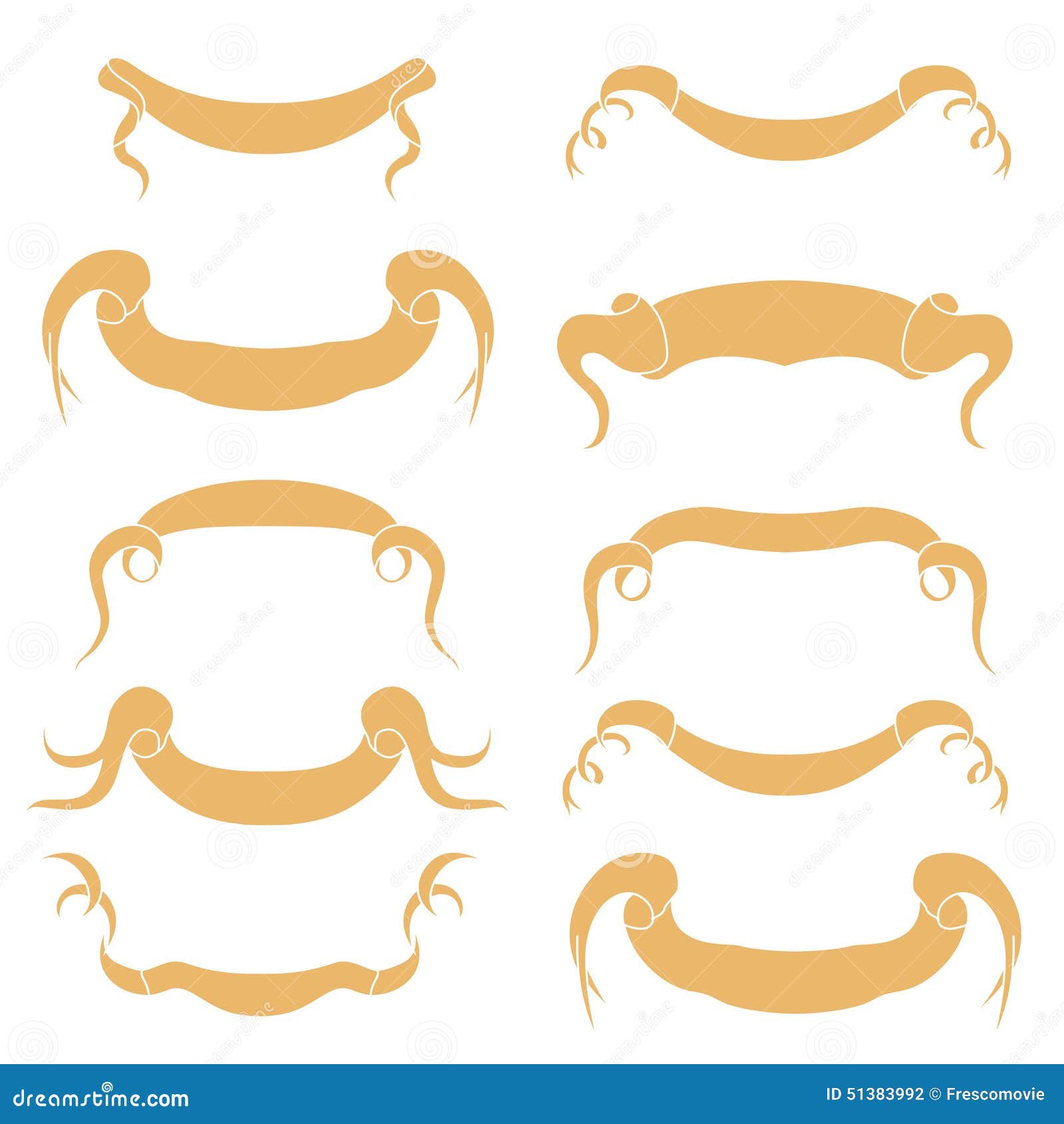 Set of peach Ribbons stock vector. Illustration of color - 51383992