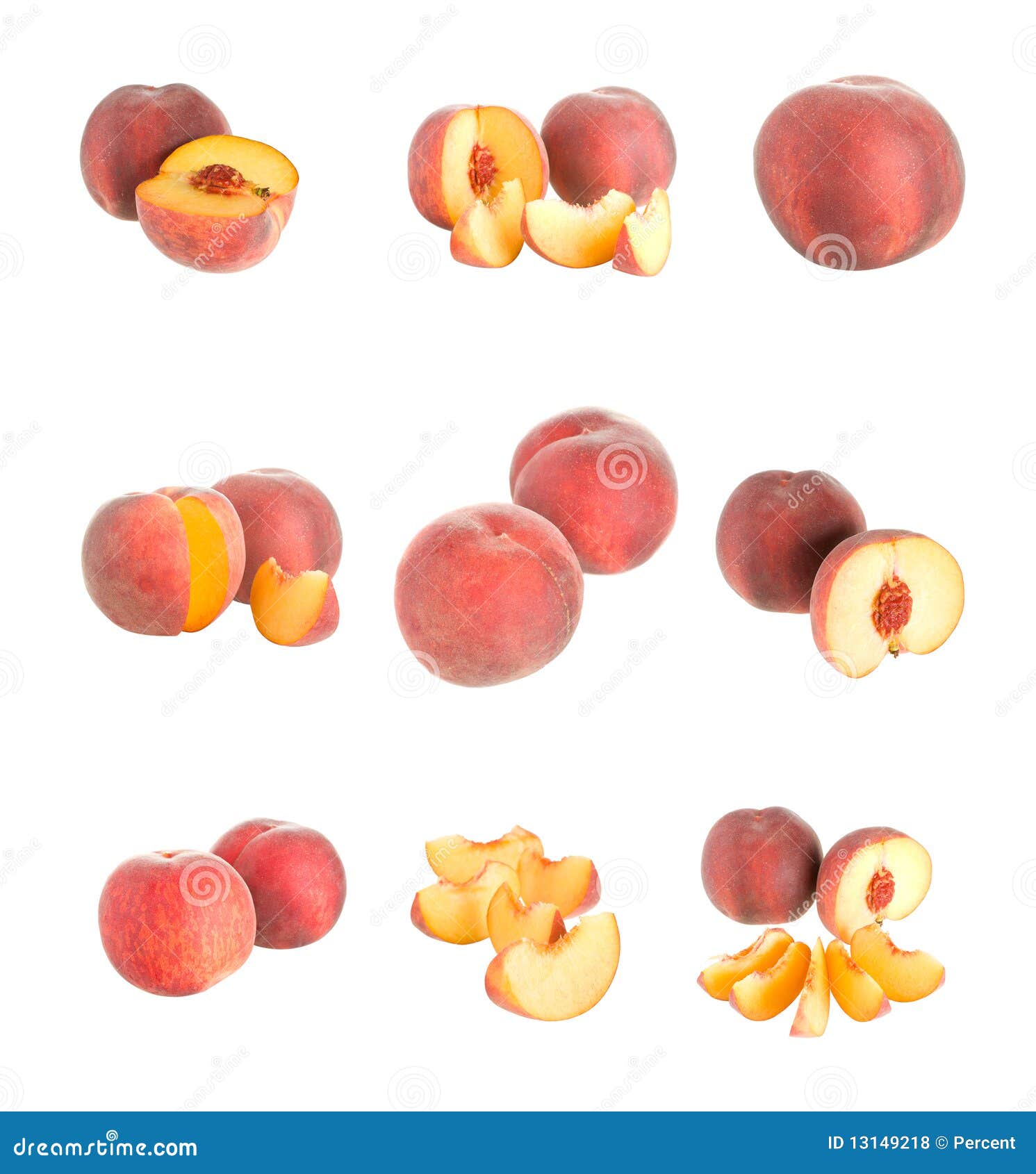 Set of peaches isolated stock photo. Image of isolated - 13149218