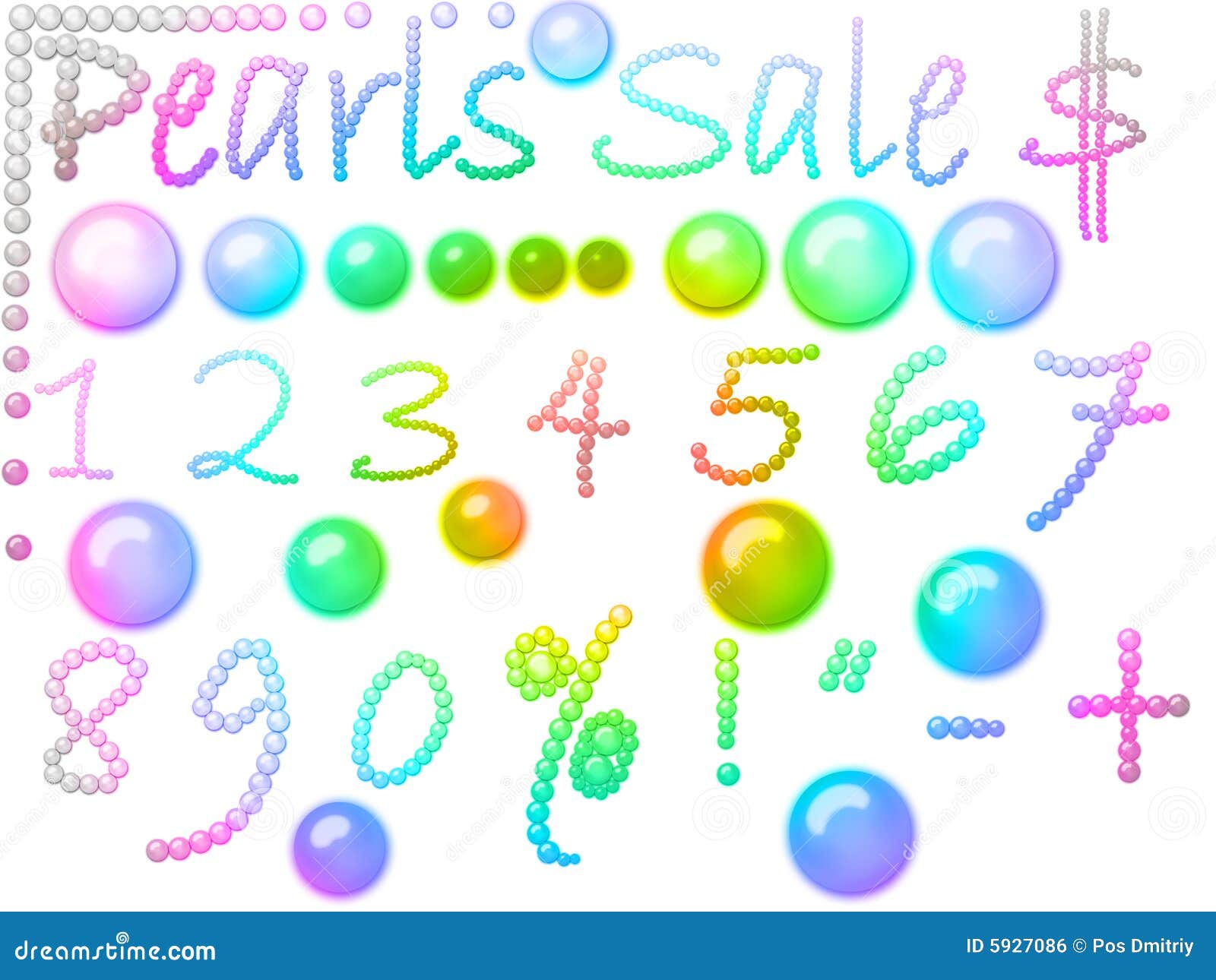 Set Of Pearl Figures And Signs Picture. Image: 5927086