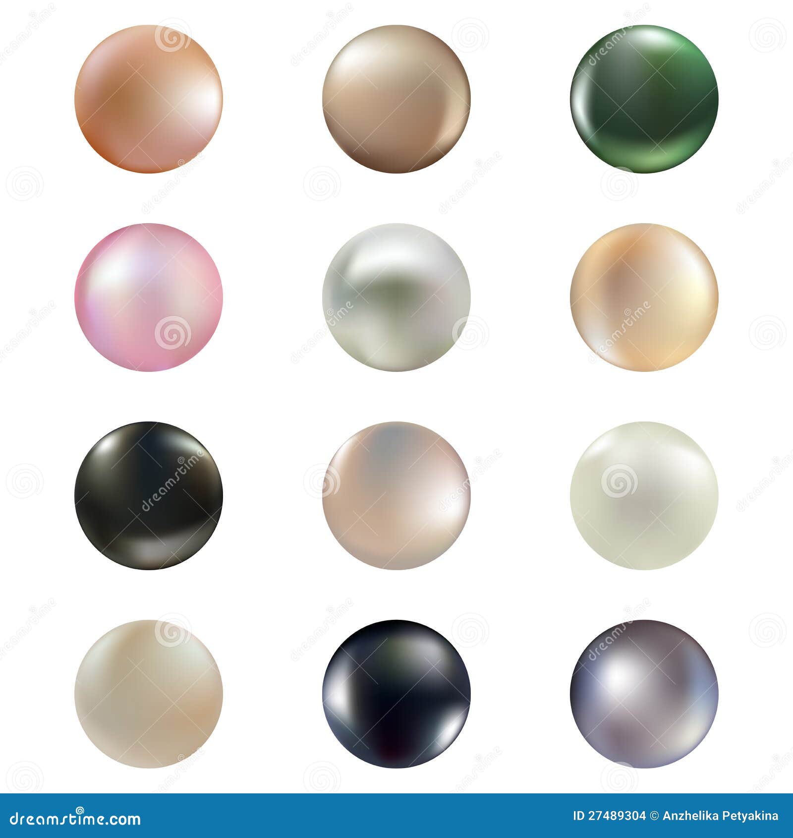 Set of pearls stock vector. Illustration of globe, graphic - 27489304