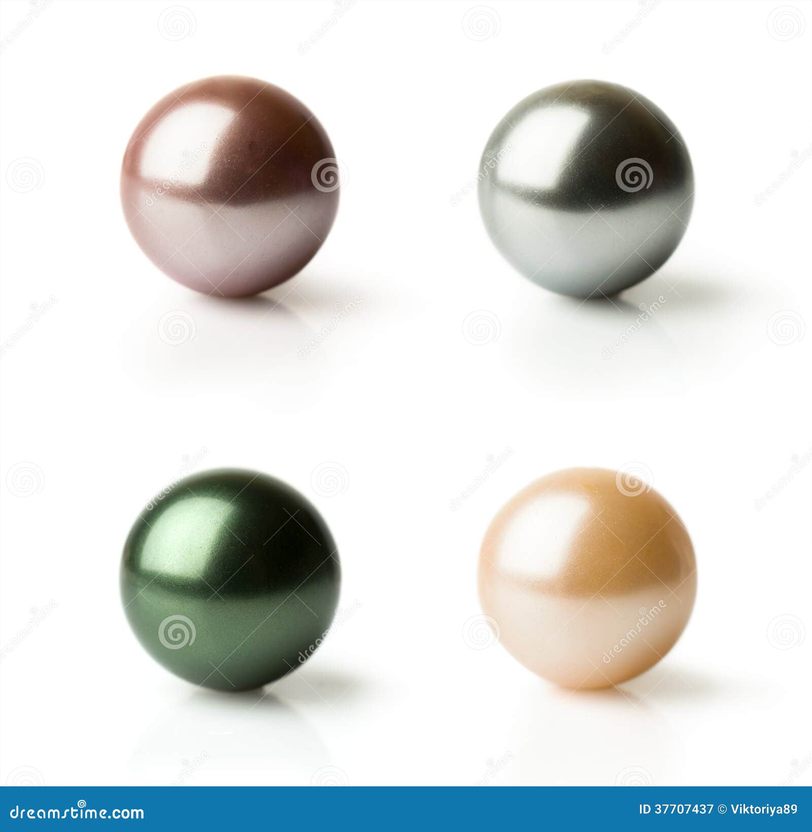 Set of Pearls of Different Colors Stock Image - Image of centrepiece ...