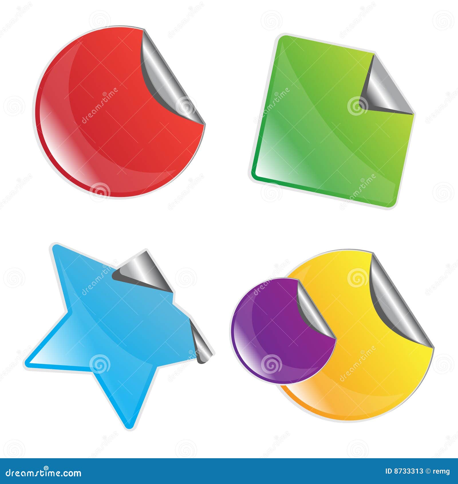 Set of peeling stickers stock illustration. Illustration of icon - 8733313