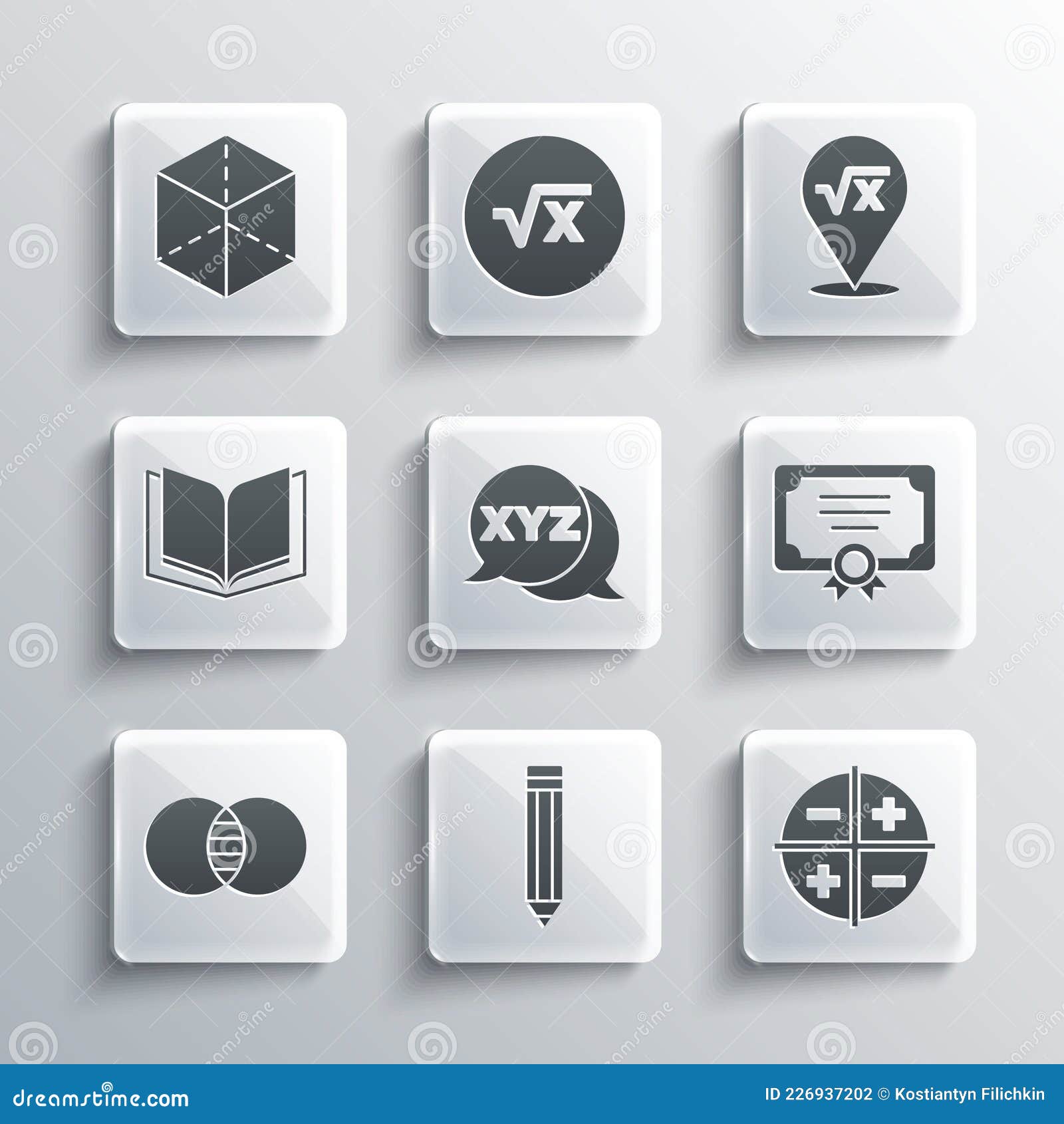 Set Pencil, XYZ Coordinate System, Certificate Template, Mathematics ... Set Pencil, XYZ Coordinate System, Certificate Template, Mathematics ...