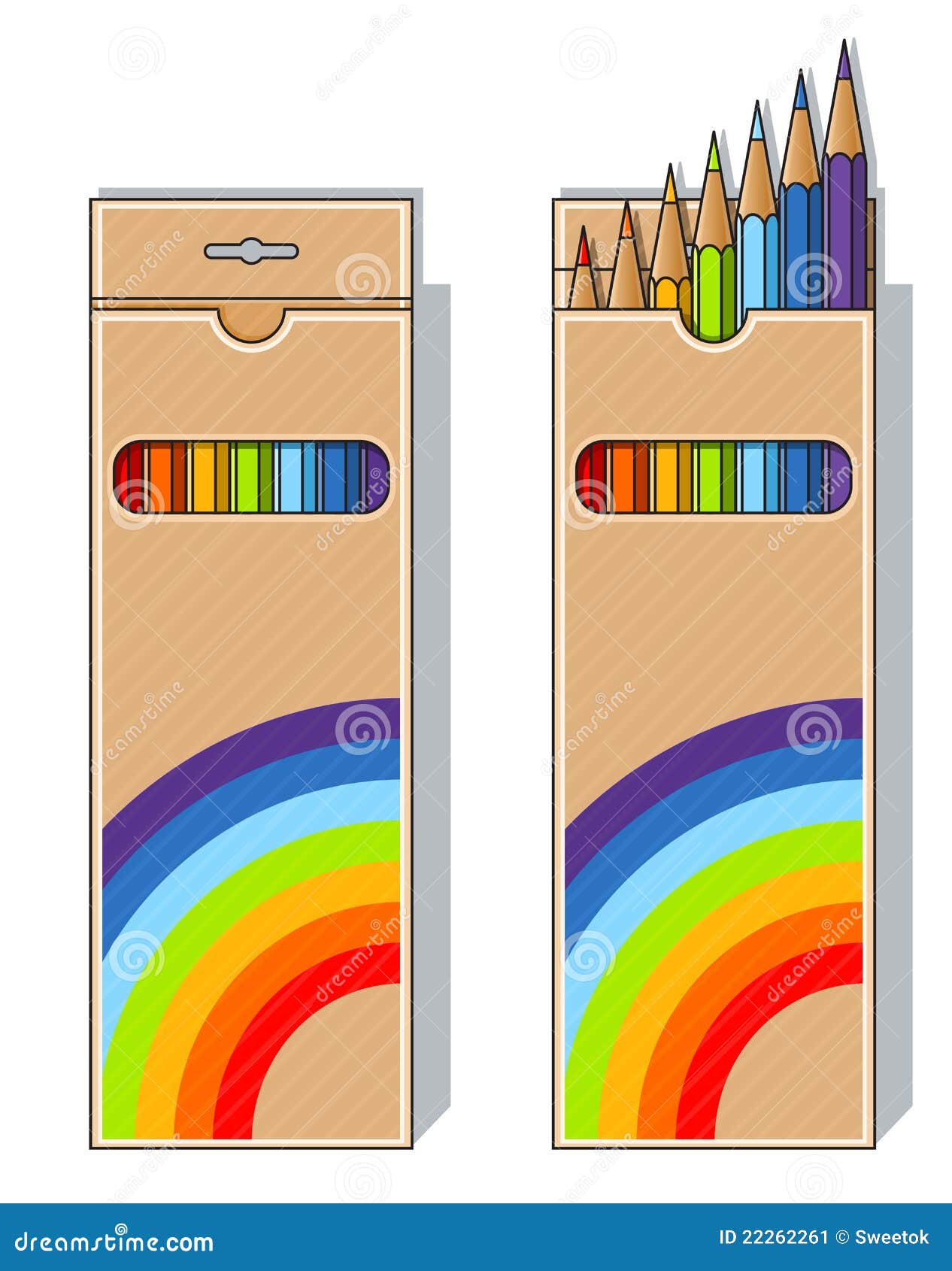 Set of pencils on box stock vector. Illustration of coloured - 22262261