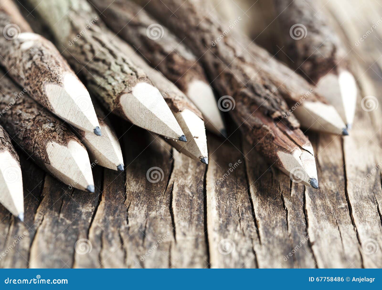 Set of Pencils Made of Real Wood Tamarind Trees. Stock Photo - Image of ...