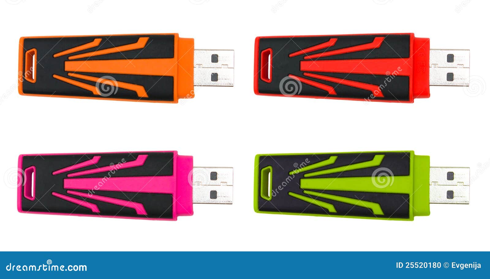 Set of Pendrive Close Up Isolated on White Stock Photo - Image of ...