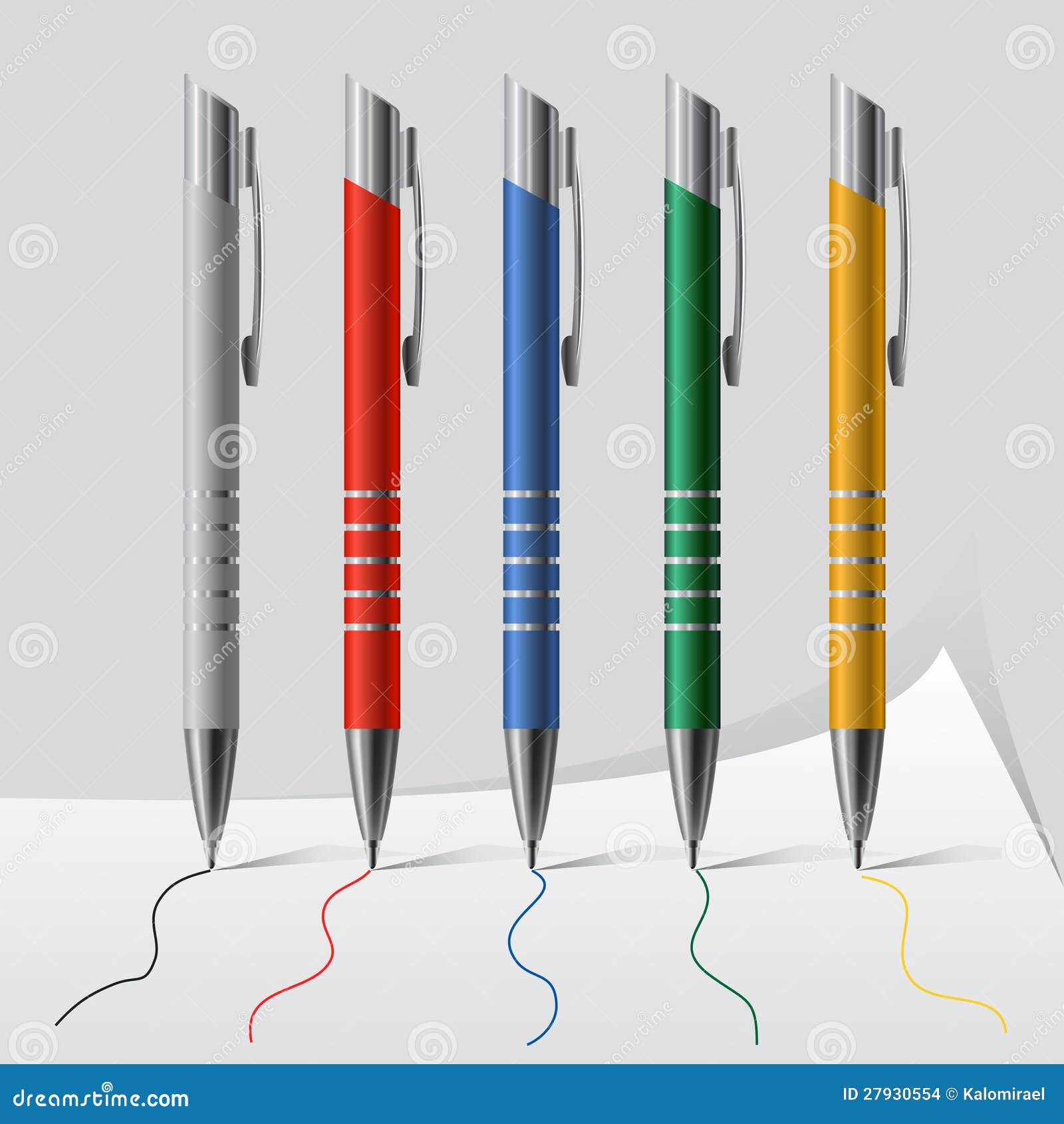 Set of pens stock vector. Illustration of painting, design - 27930554