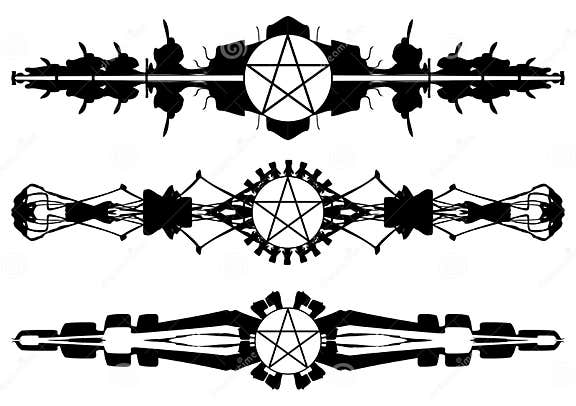 Set of pentacles tattoos stock vector. Illustration of pentacle - 72270633