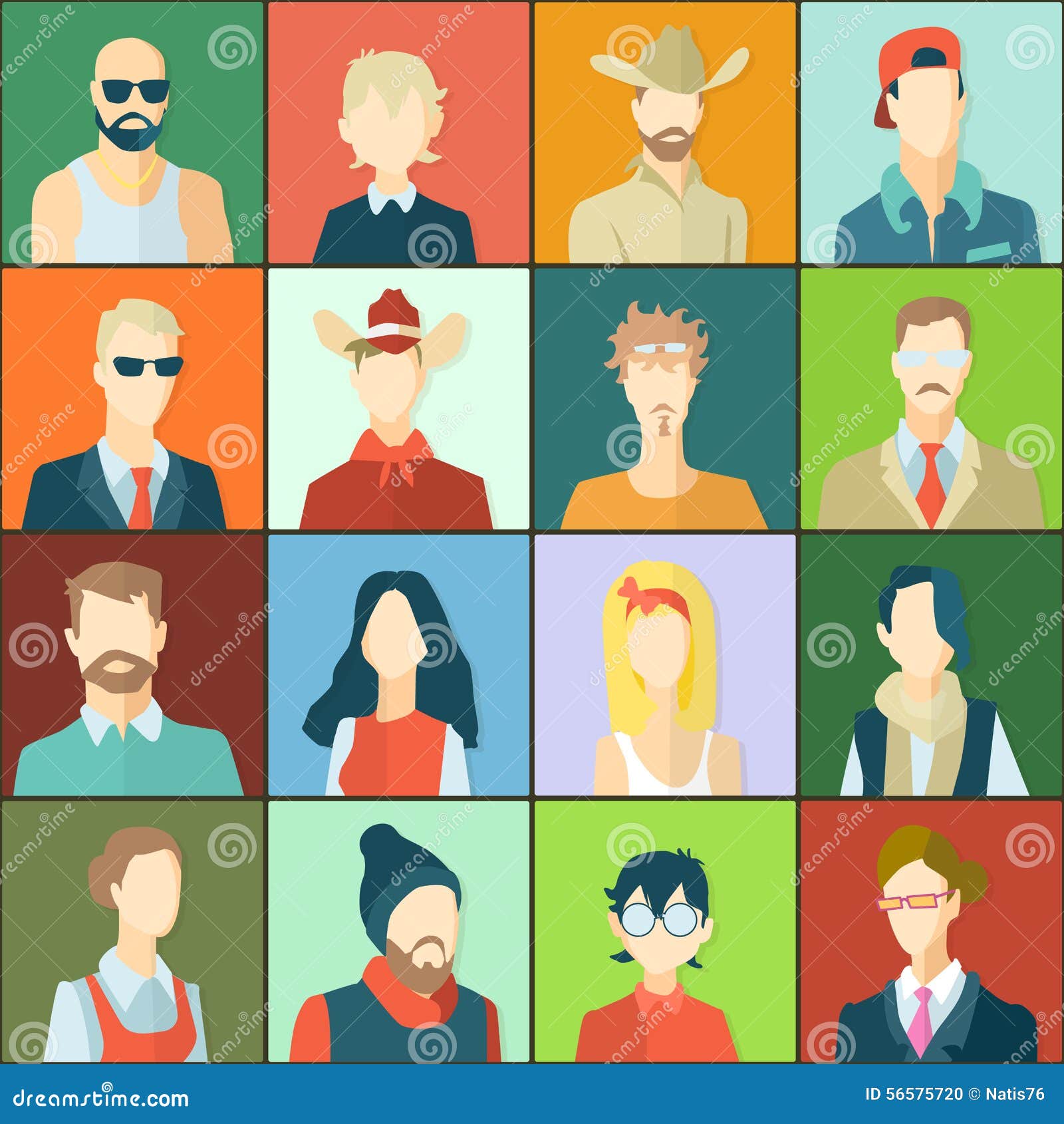 Set with people avatars stock vector. Illustration of avatars - 56575720