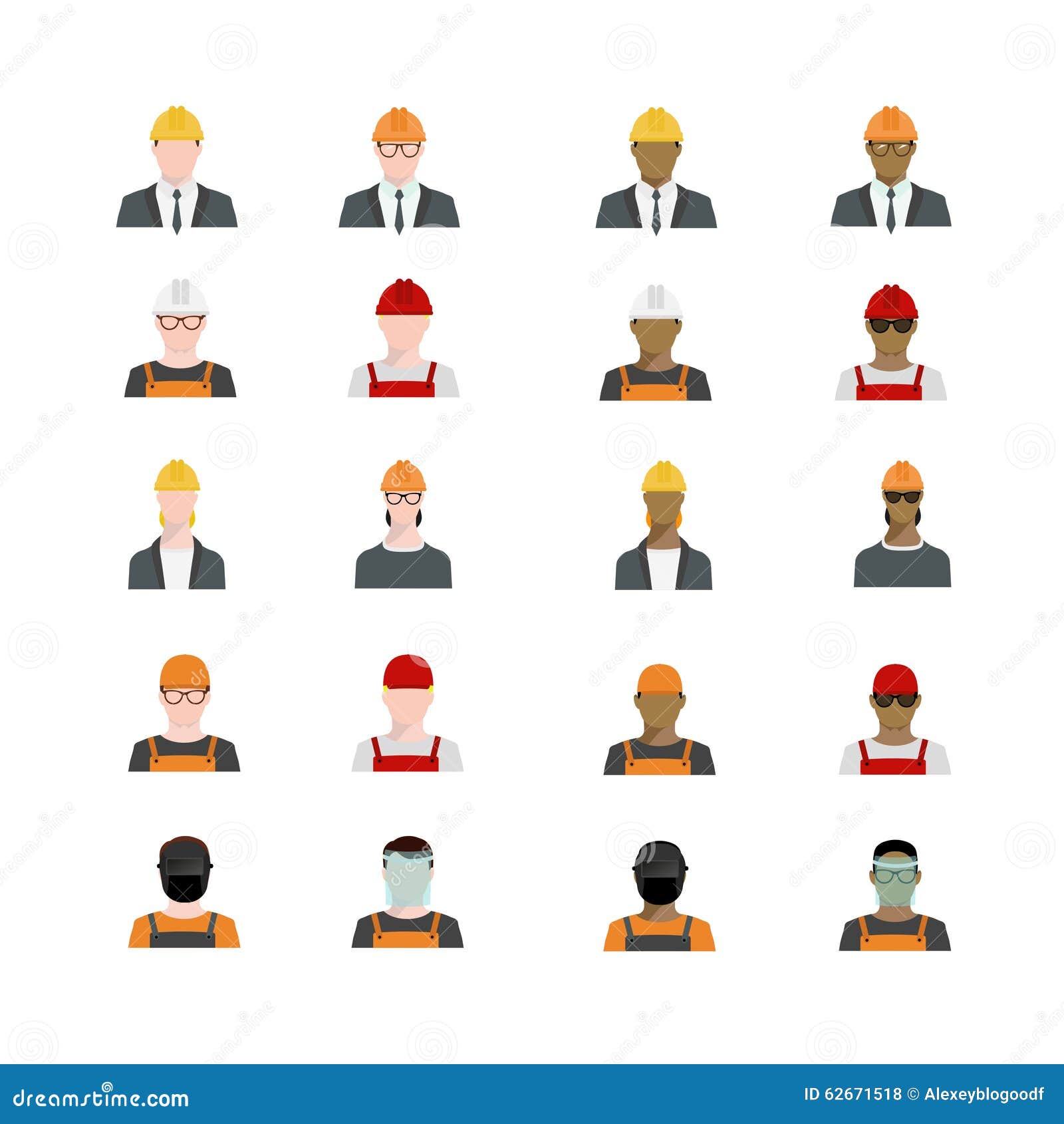 Human Occupation Icons Set, Symbols Of Different Professions Cartoon ...