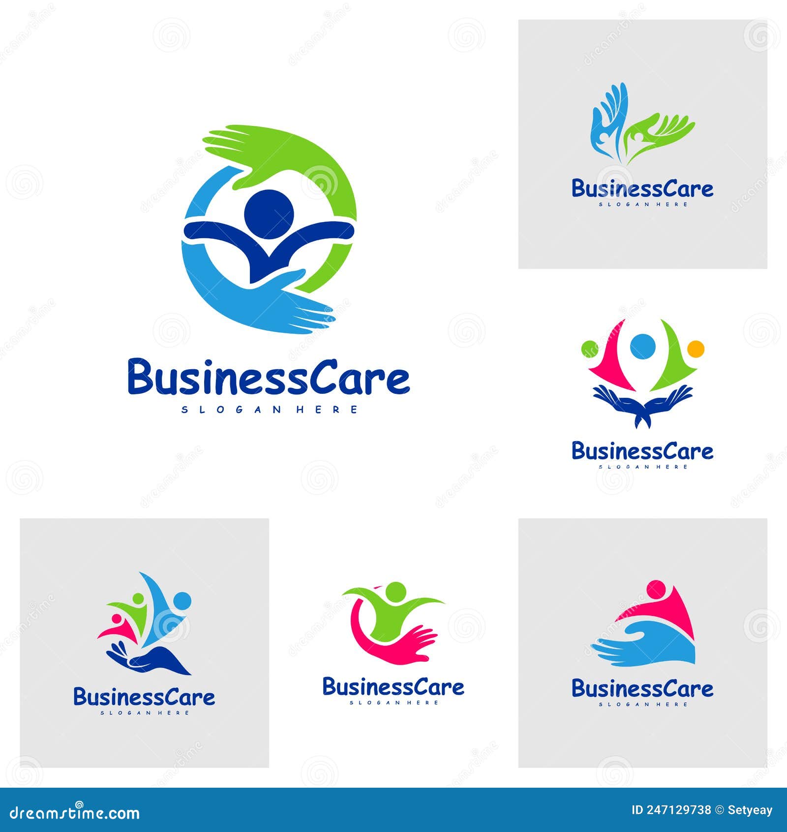Set of People Care Logo Design Vector. Icon Symbol Stock Illustration ...