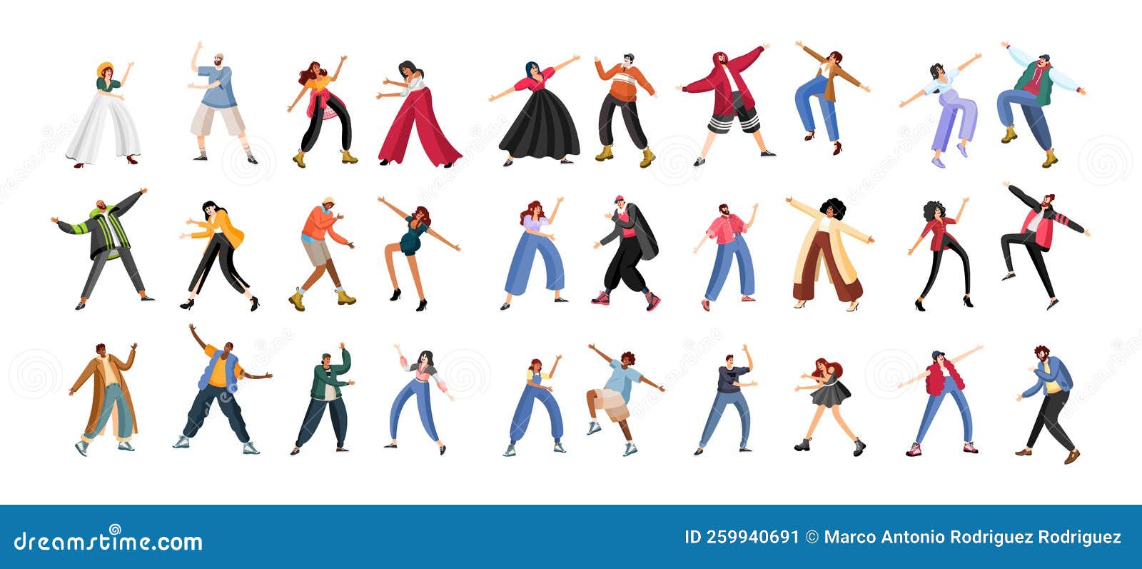Set of People Dancing Hobby Vector Stock Vector - Illustration of ...
