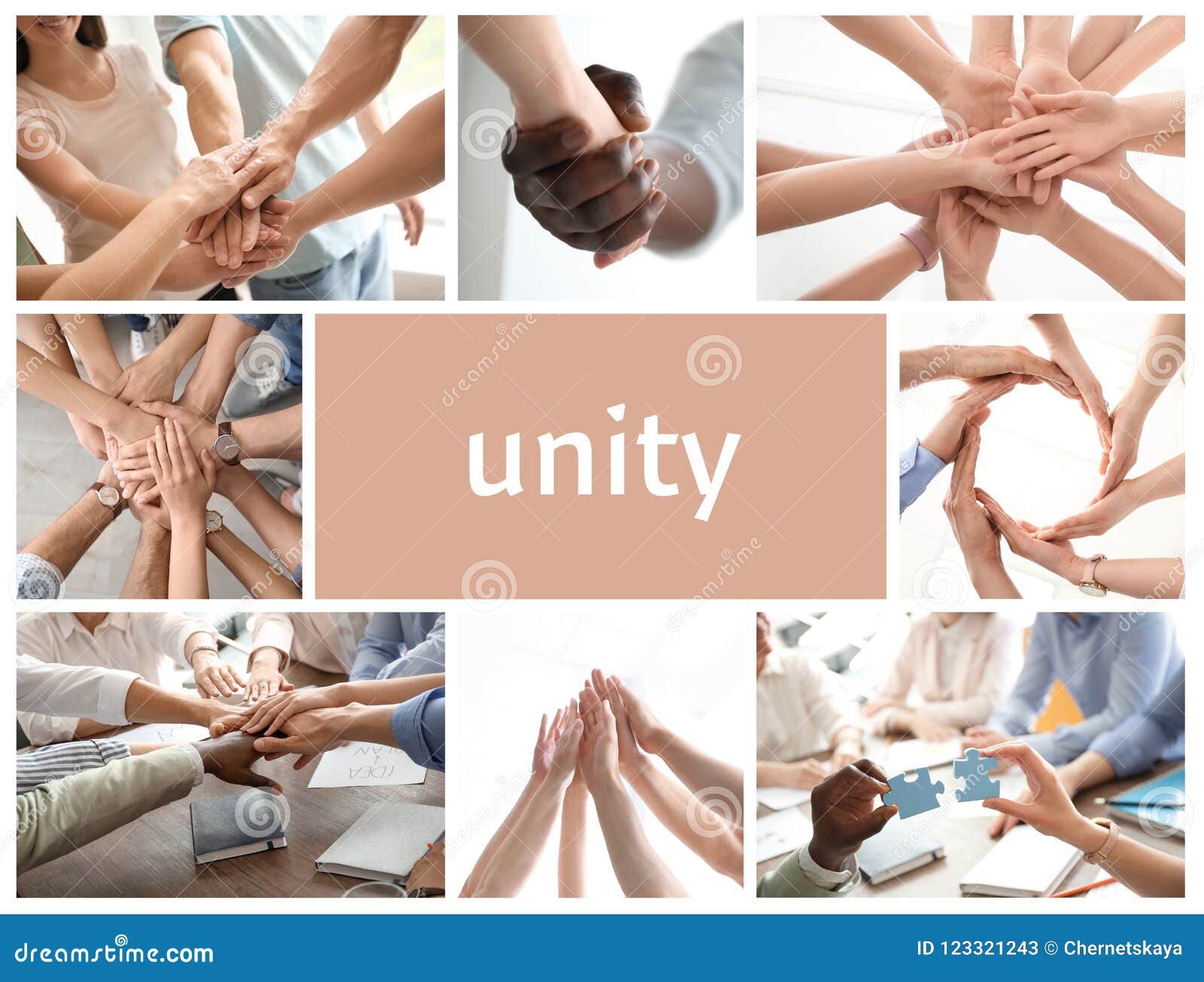 Set with People Demonstrating Unity Stock Image - Image of corporate ...