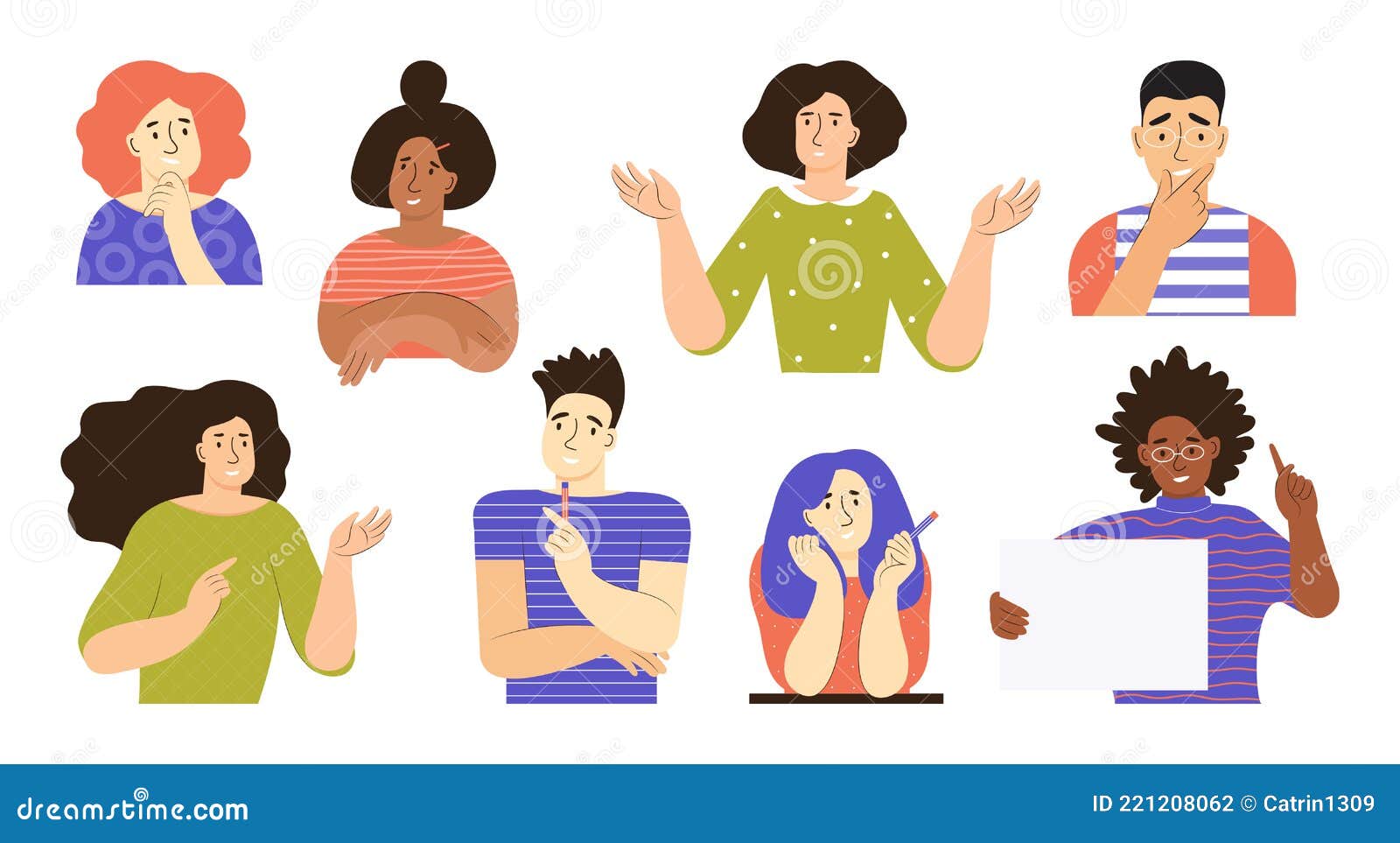 Set of People with Different Mental Mindset Types or Models. Mind ...