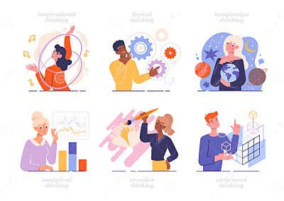 Set of People with Different Mindset Types, Models Stock Vector ...
