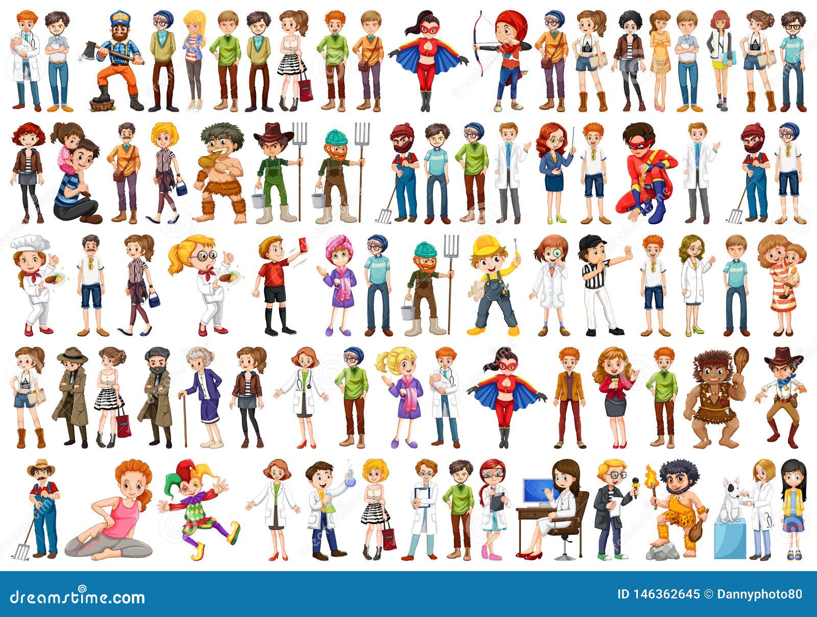 Set of People with Different Occupation Stock Vector - Illustration of ...