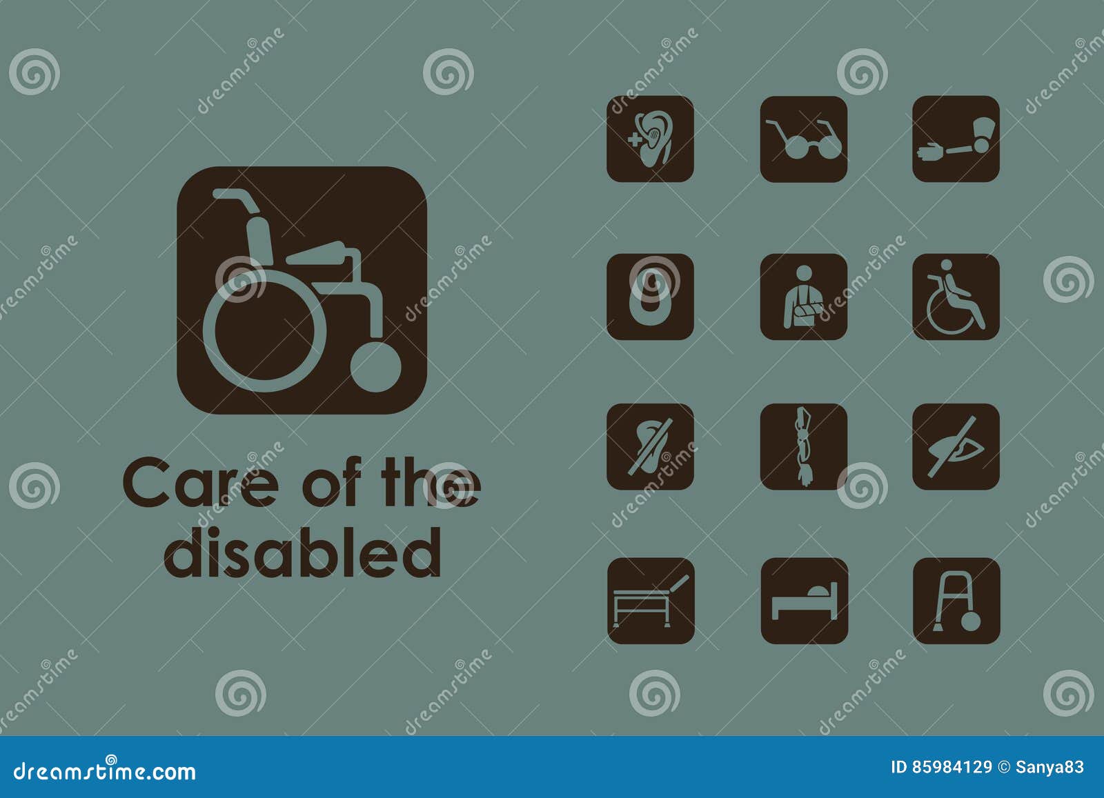 Set of People with Disabilities Simple Icons Stock Vector ...