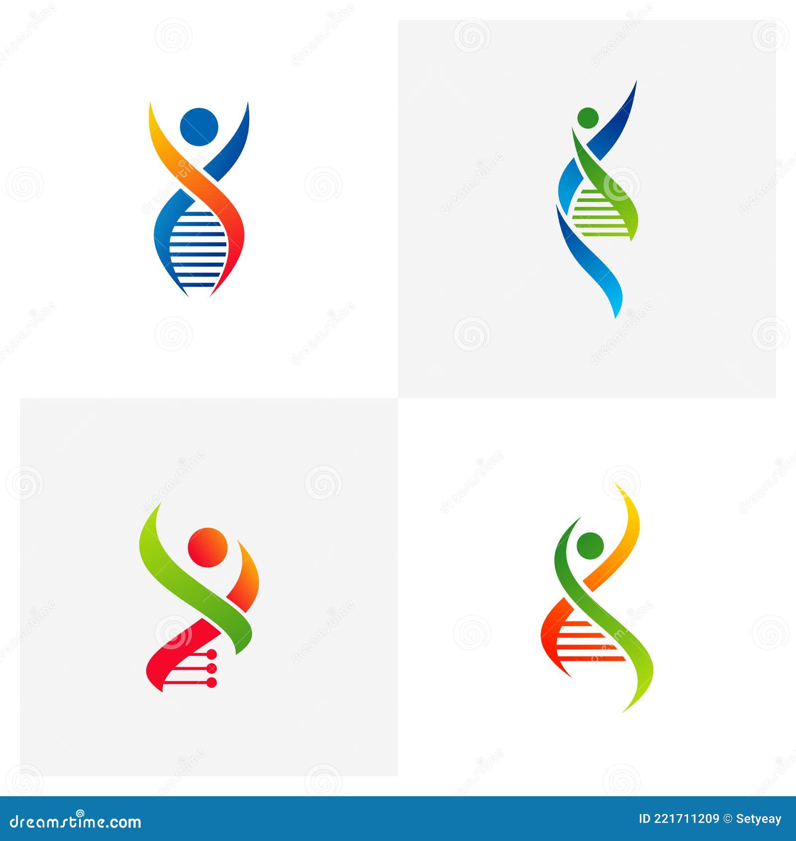 Set of People DNA Logo Vector Template, Creative DNA Logo Design ...