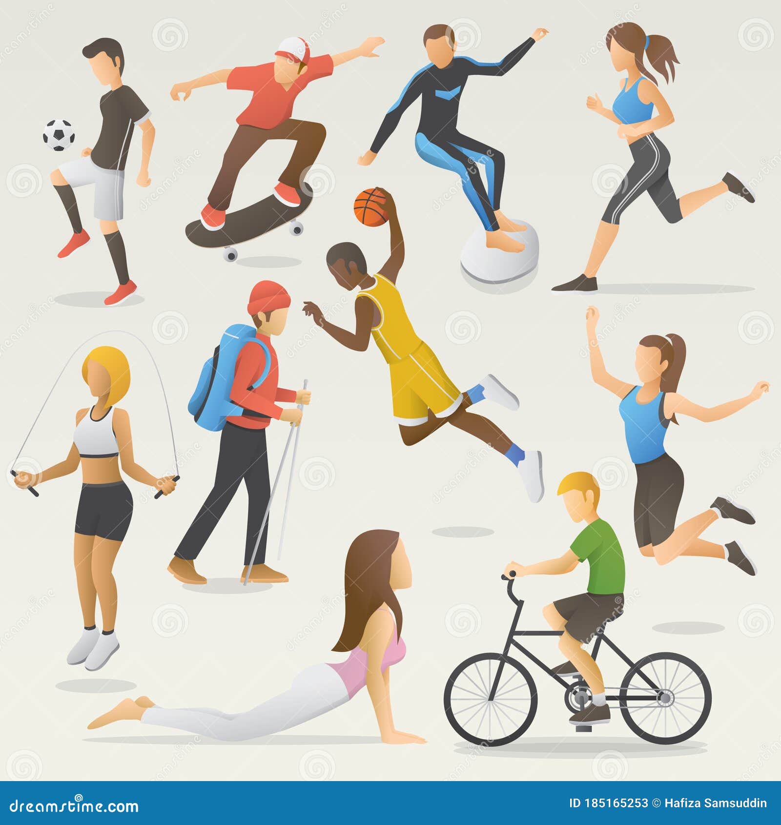 Set of People Doing Different Activities. Vector Illustration ...
