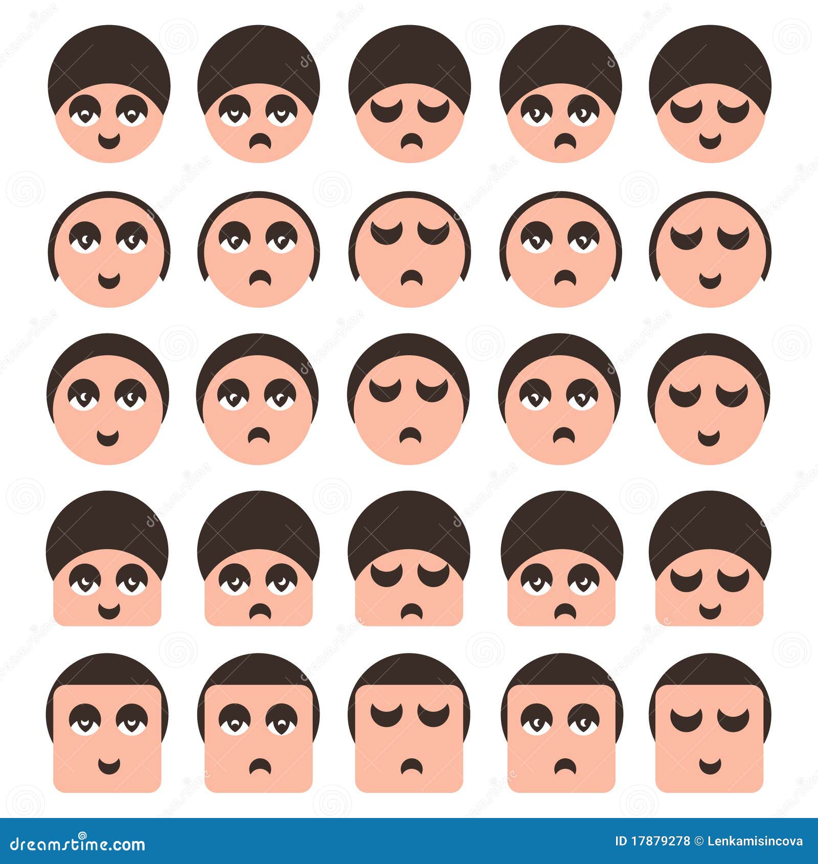 Set of people faces icons stock vector. Illustration of site - 17879278