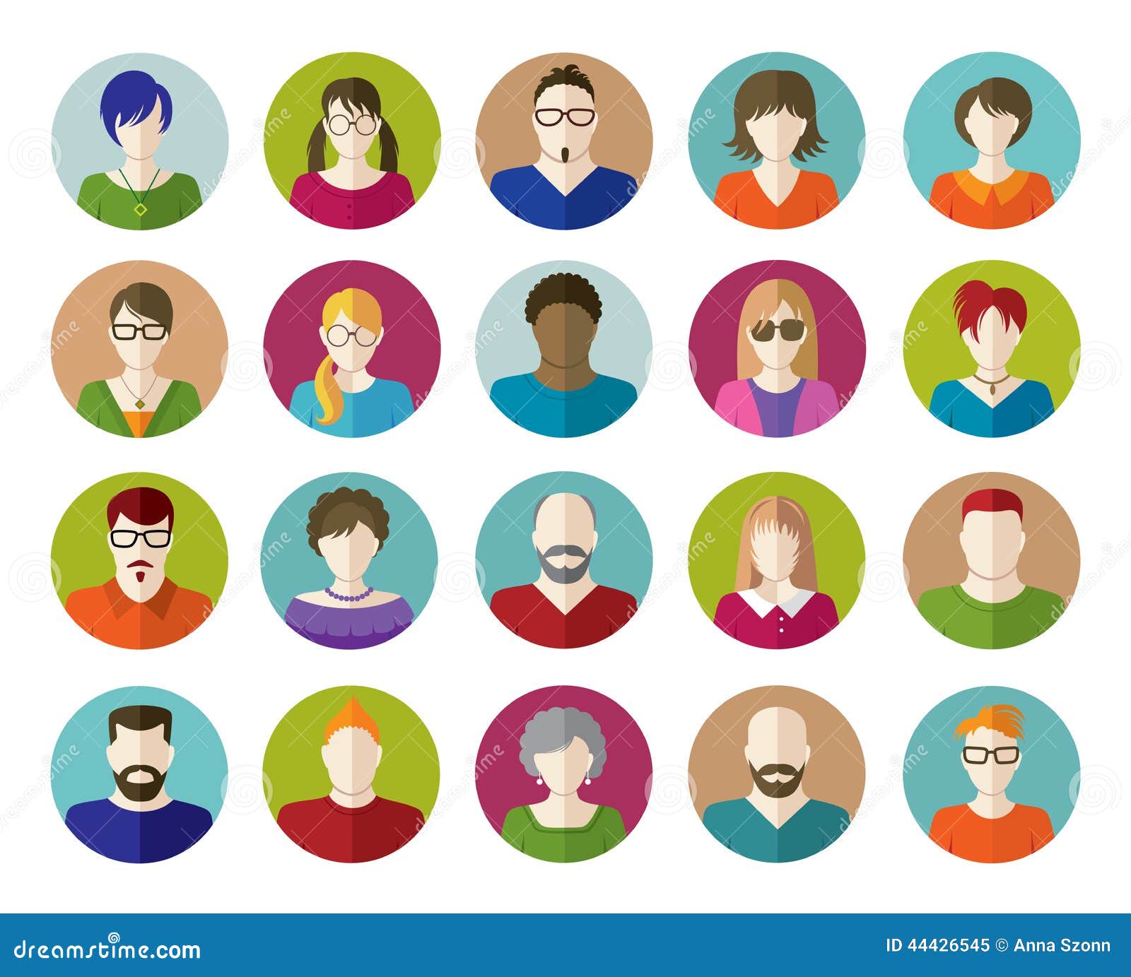 Set of People Flat icons. stock vector. Illustration of human - 44426545