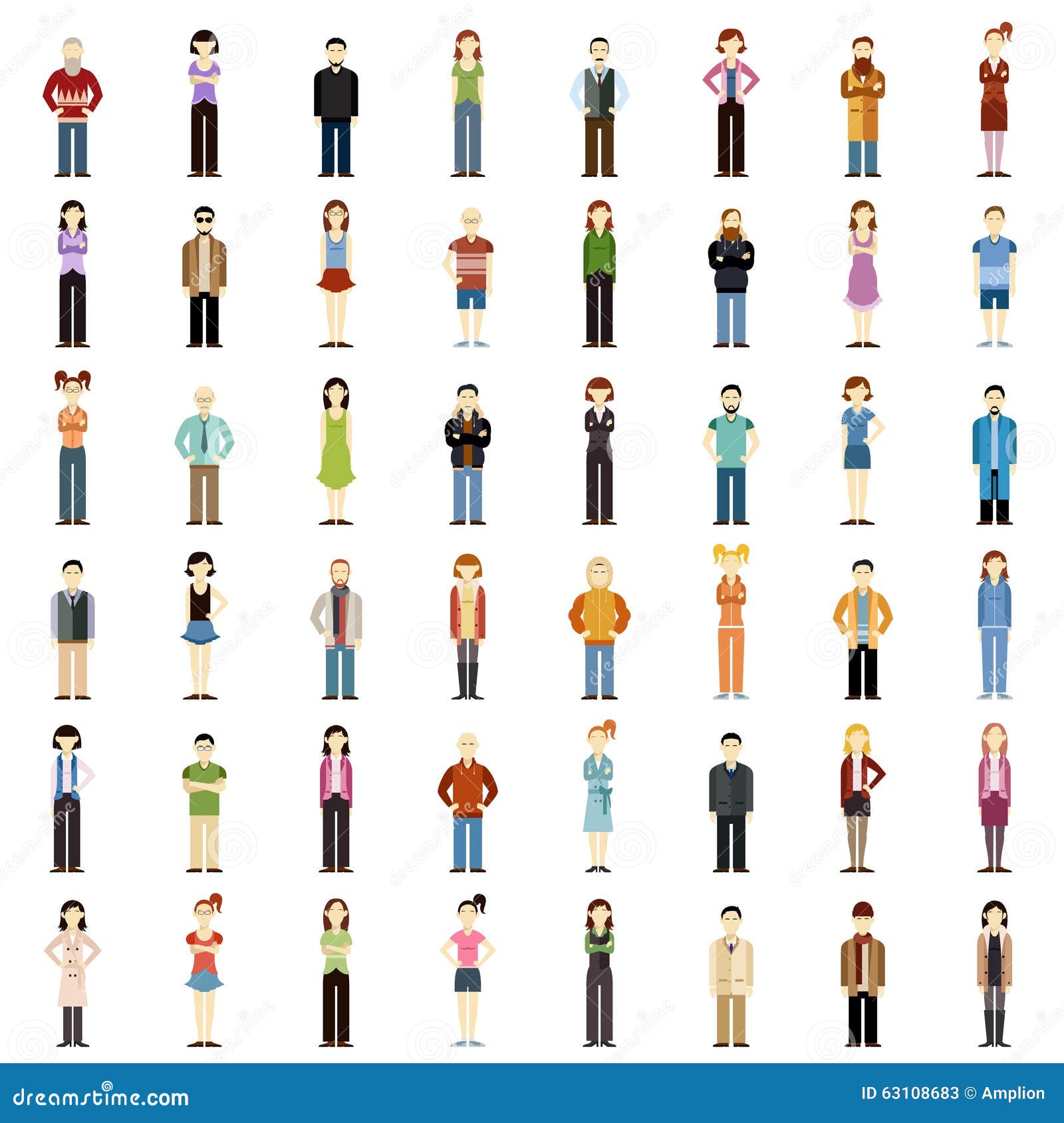 Set of people flat icons stock vector. Illustration of business - 63108683
