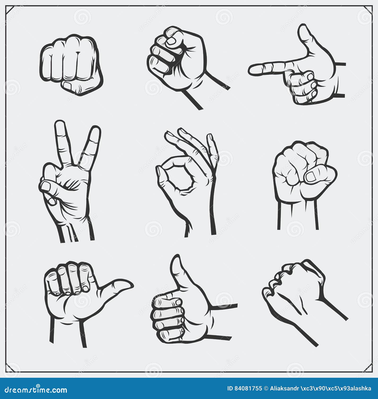 People With Gestures. Young Men And Women Depict Different Actions With ...