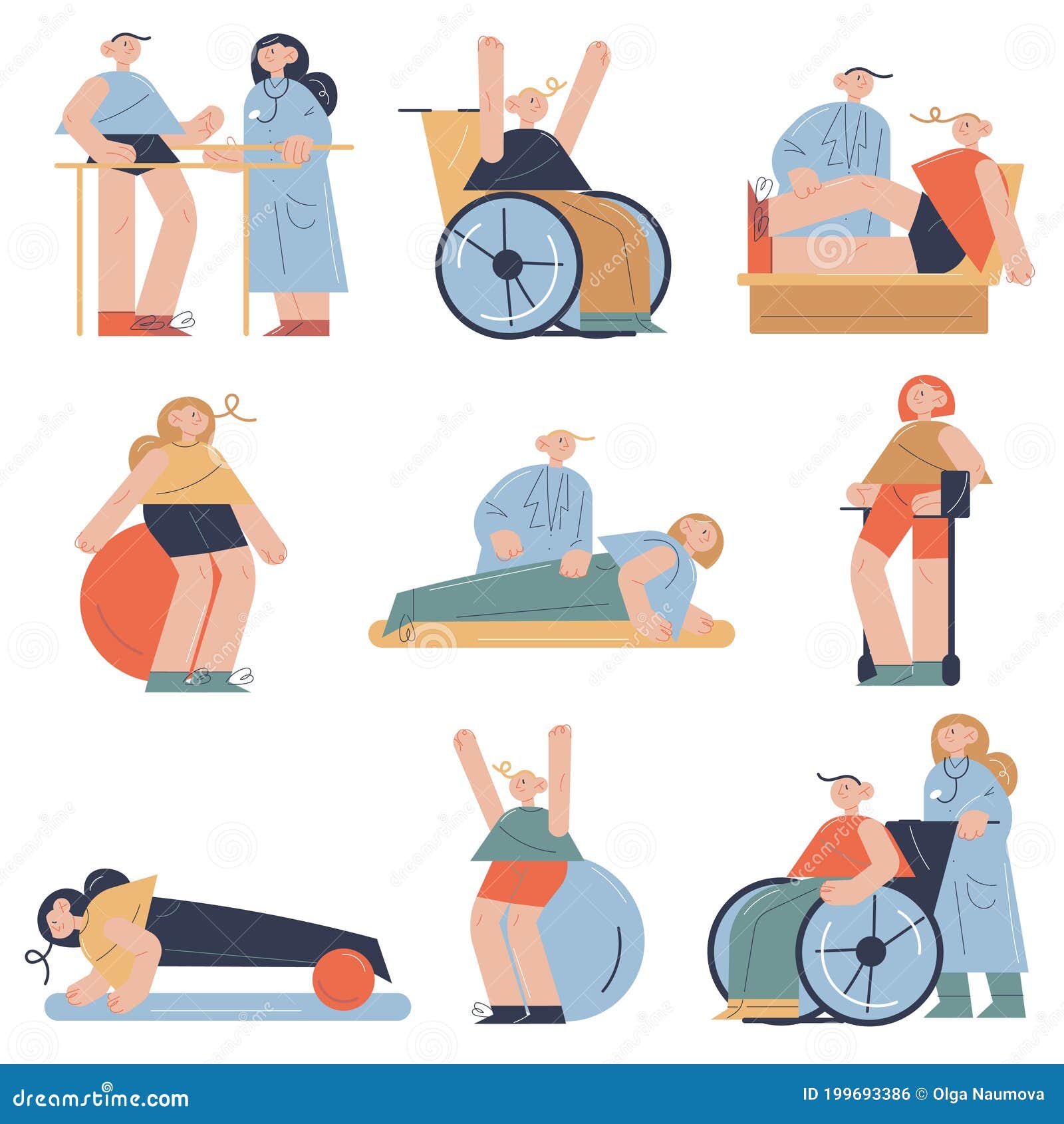 Set of People Having Program of Health Rehabilitation in Medical ...