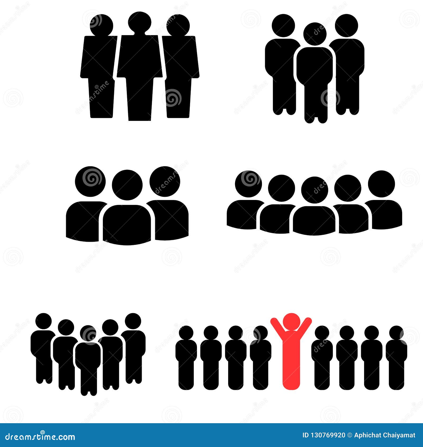 Set of People Icon Vector Icon Stock Illustration - Illustration of ...