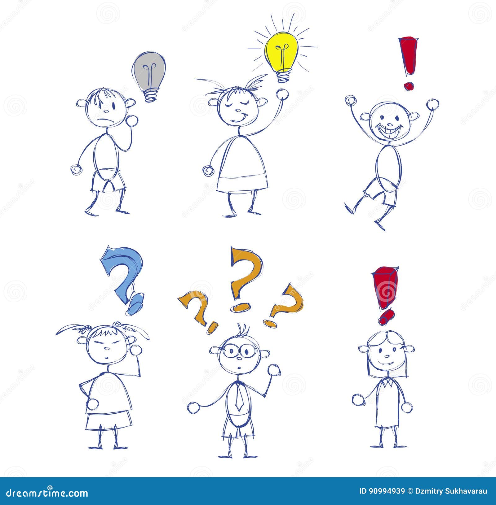 A Set of People with an Idea Stock Vector - Illustration of futuristic ...