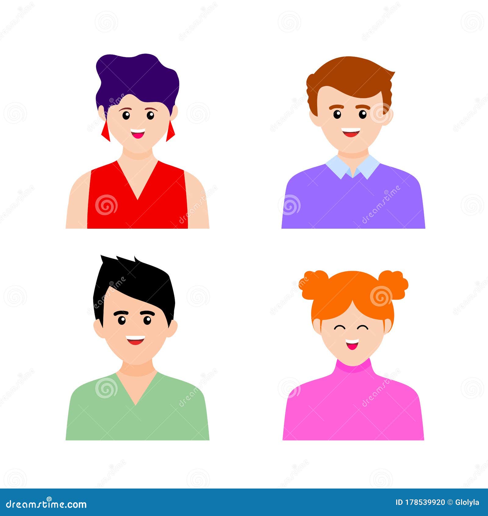 Set of People Isolated on White Background. Stock Vector - Illustration ...