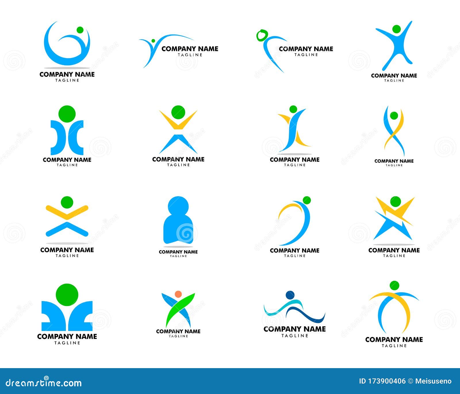 Set of People Logo Design Vector Illustration Stock Vector ...