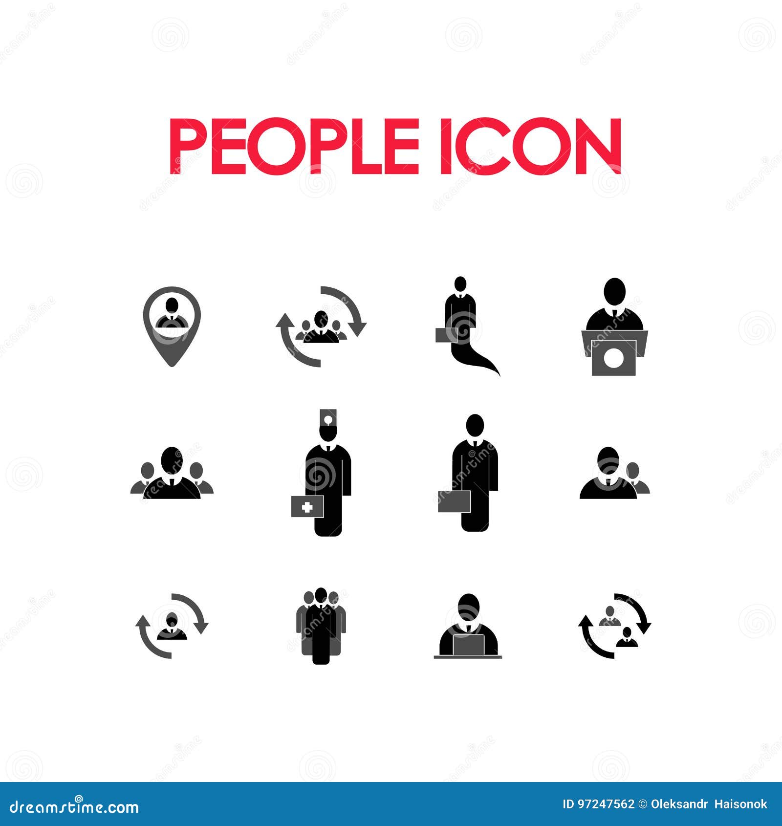 Set People Vector Design Icon Stock Vector - Illustration of profession ...