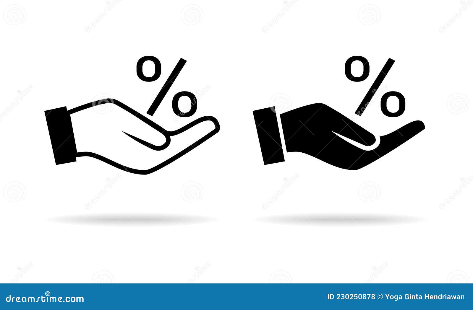 Set of Percentage on Hand Icon. Illustration Vector Stock Vector ...