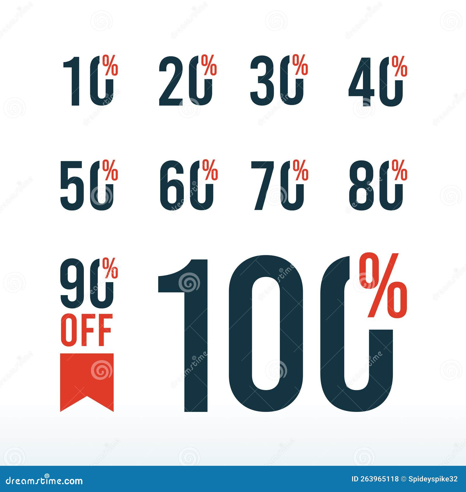 A Set of Percentage Signs for Discount Purpose Stock Illustration ...