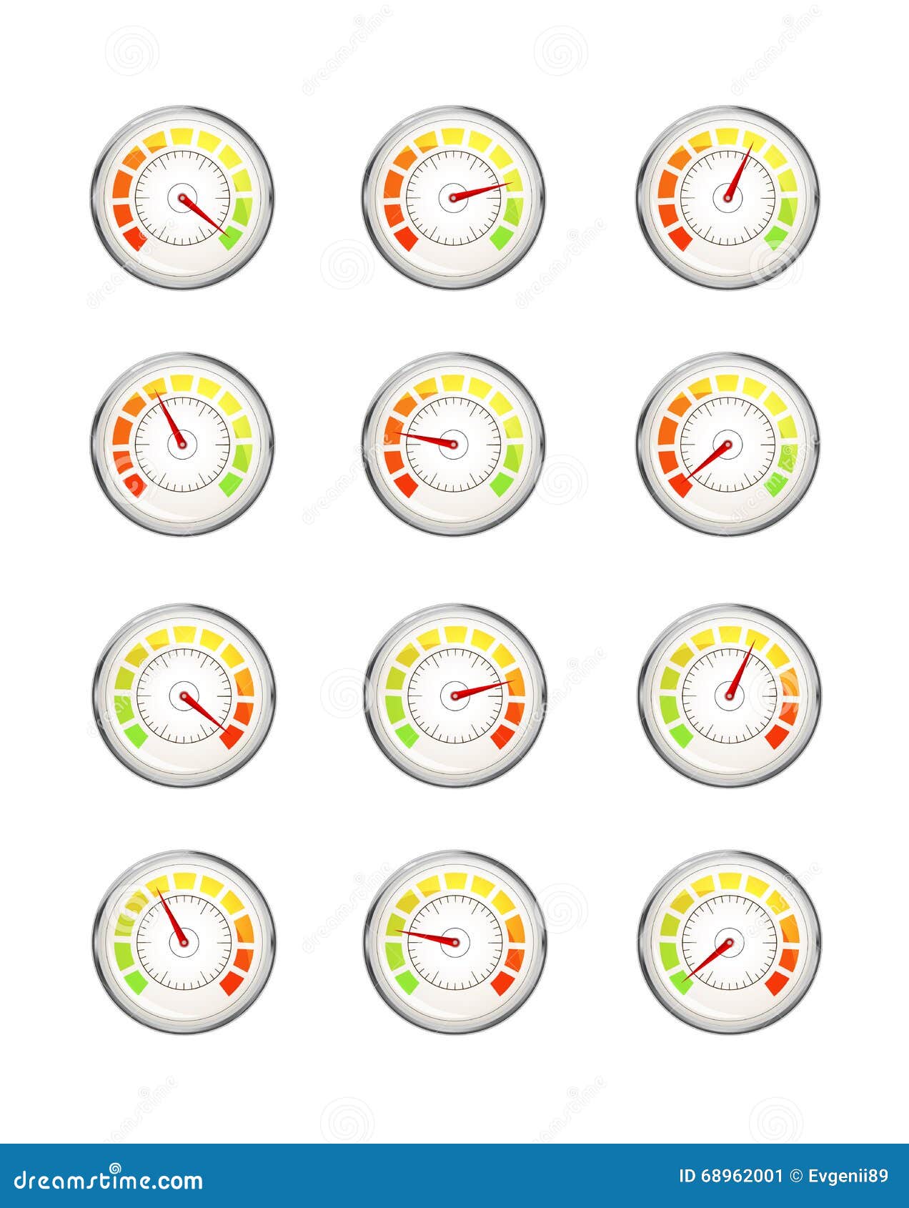 Set of Performance Measurement with Different Value, Glossy Metal ... Set of Performance Measurement with Different Value, Glossy Metal ...